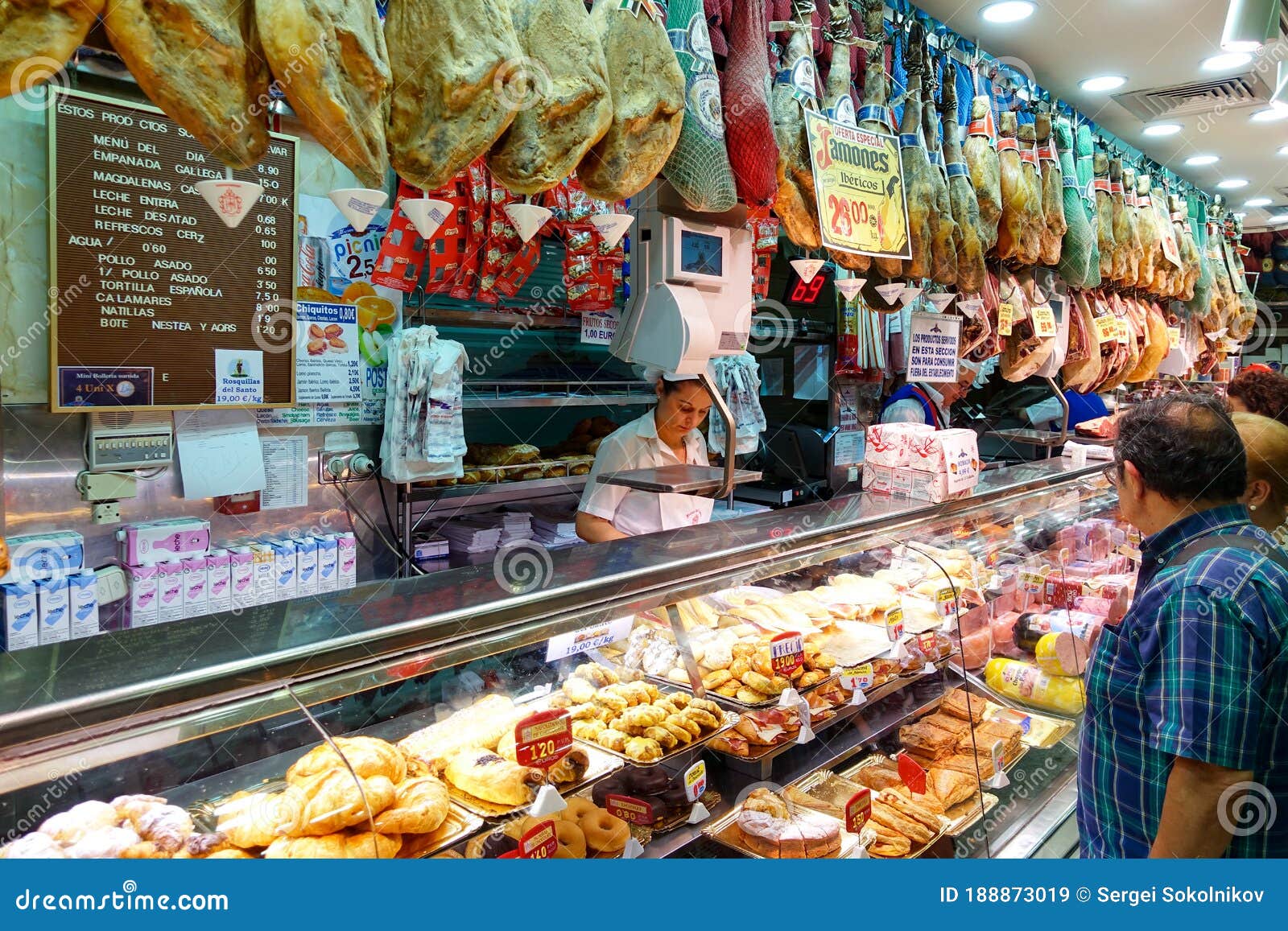 Jamon Shop Mercado De La Ribera Market Of Bilbao City Famous Market In ...