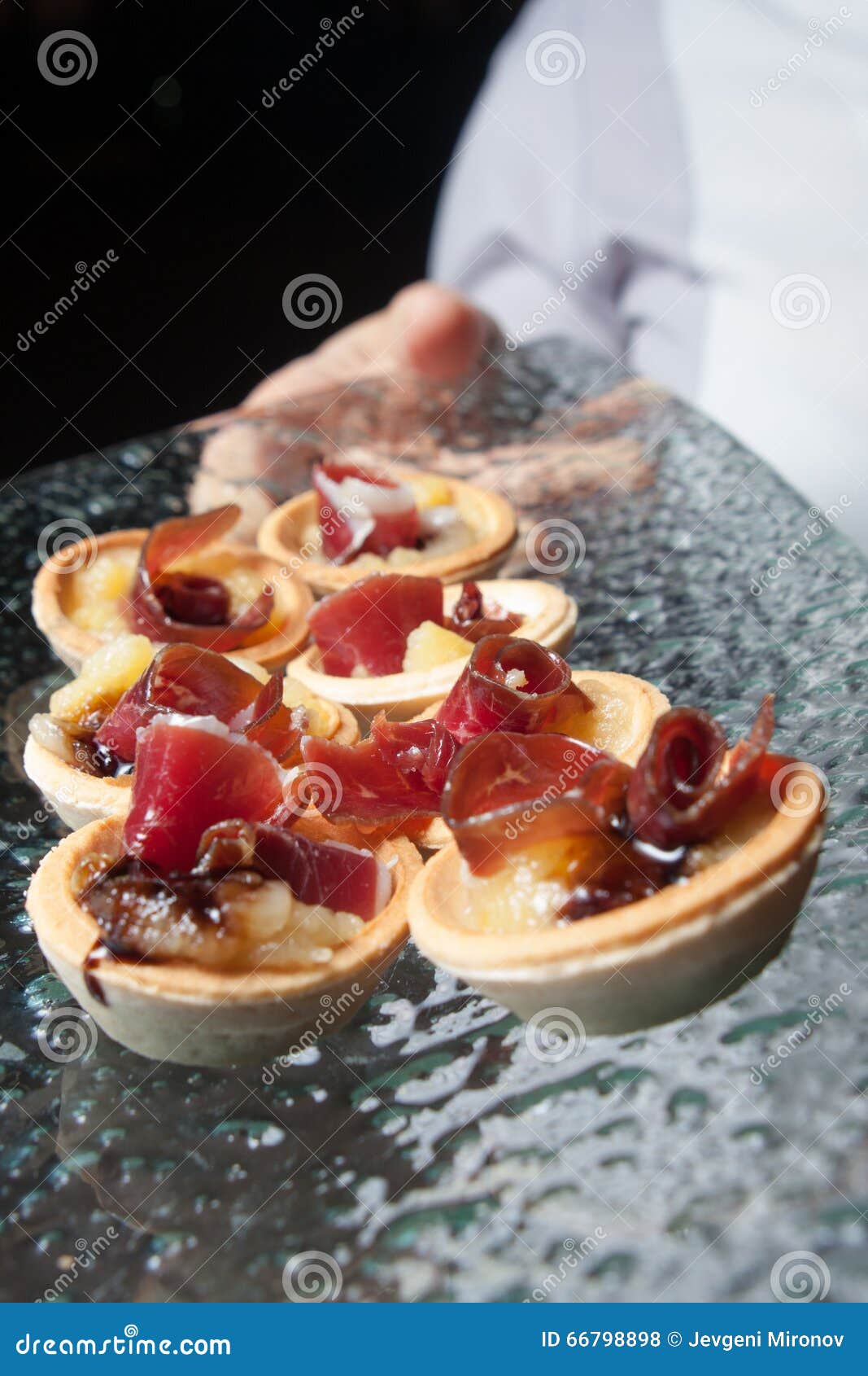 Jamon Smoked Ham Canape Tapas Stock Photo - Image of gourmet, fast ...