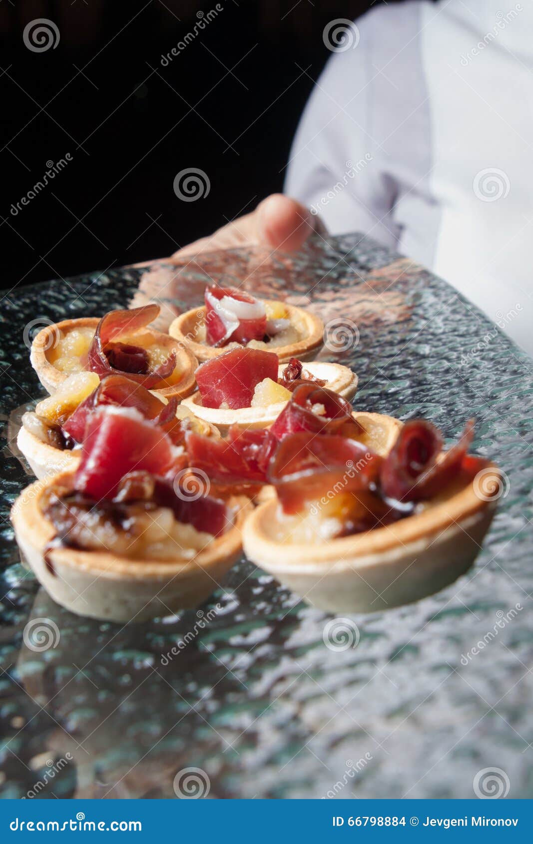 Jamon Smoked Ham Canape Tapas Stock Photo - Image of delicious ...