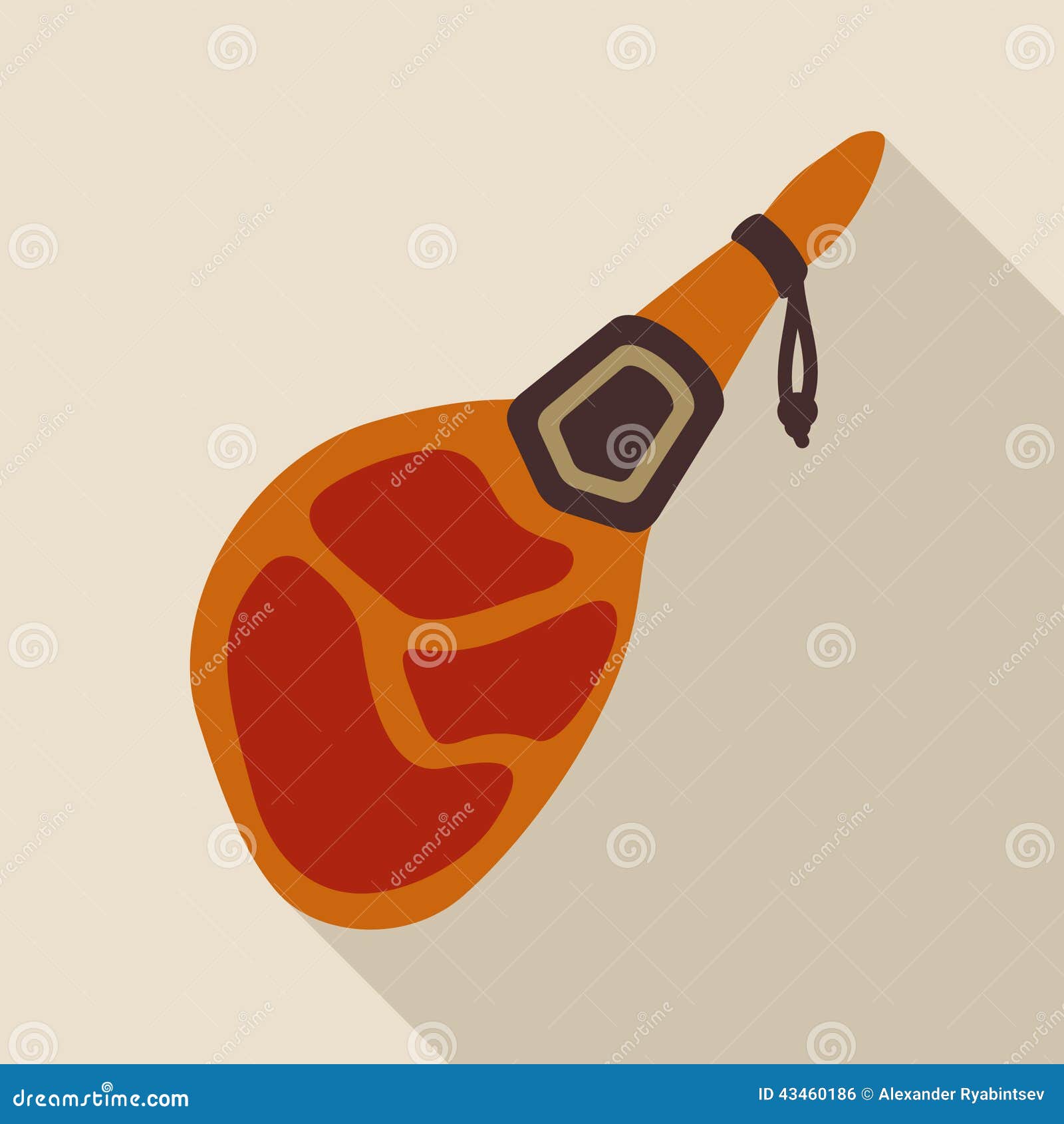 Jamon Spanish Ham, Pork, Sausage, Steak, Bacon, Barbecue. Flat Style ...