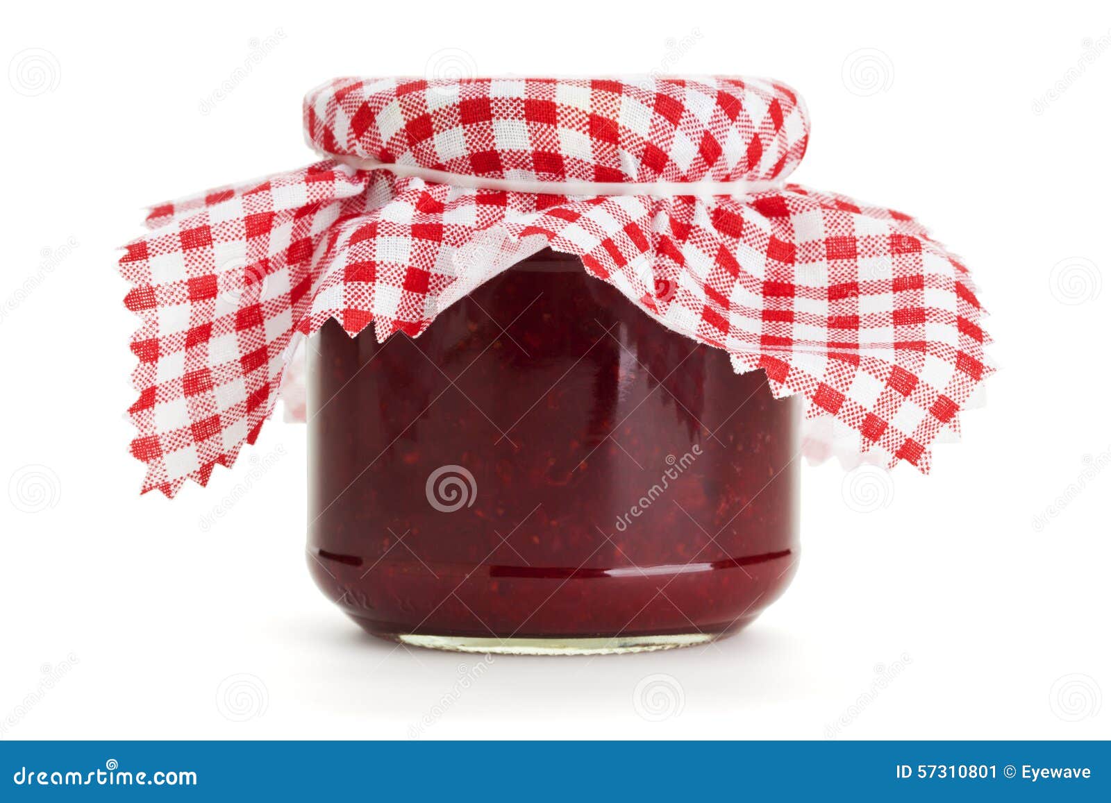 Jampot Met Rode Geruite Doek Stock Afbeelding - Image of framboos ...
