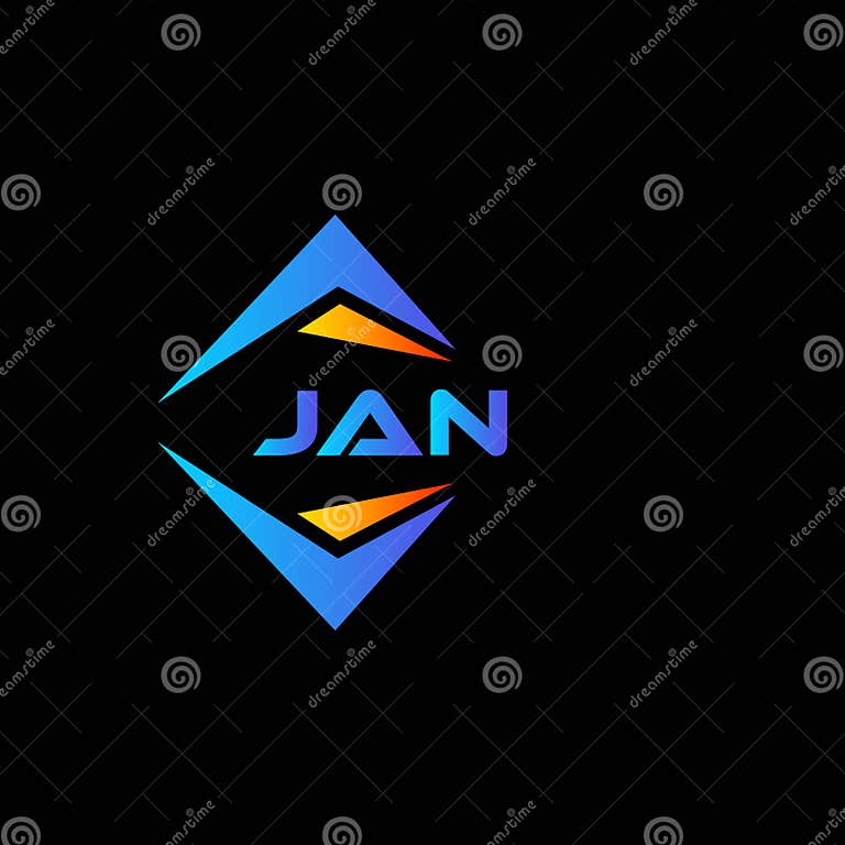 JAN Abstract Technology Logo Design on Black Background. JAN Creative ...