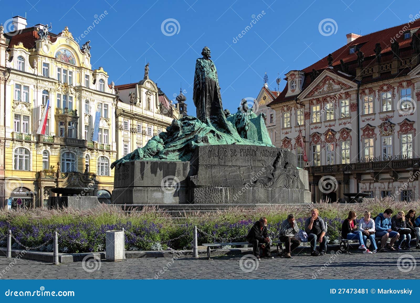 Jan Hus Memorial on Old Town Square in Prague Editorial Photo - Image ...