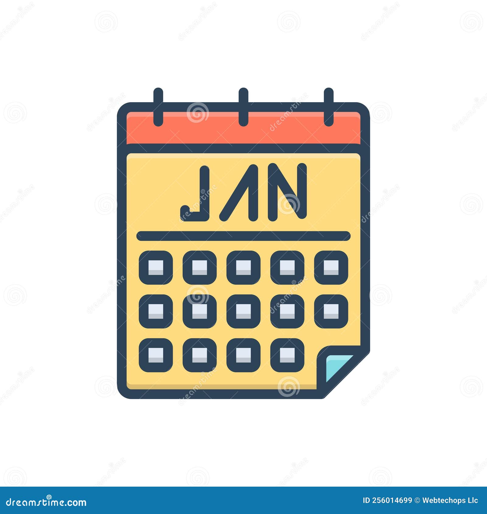 Color Illustration Icon for Jan, January and Calendar Stock ...