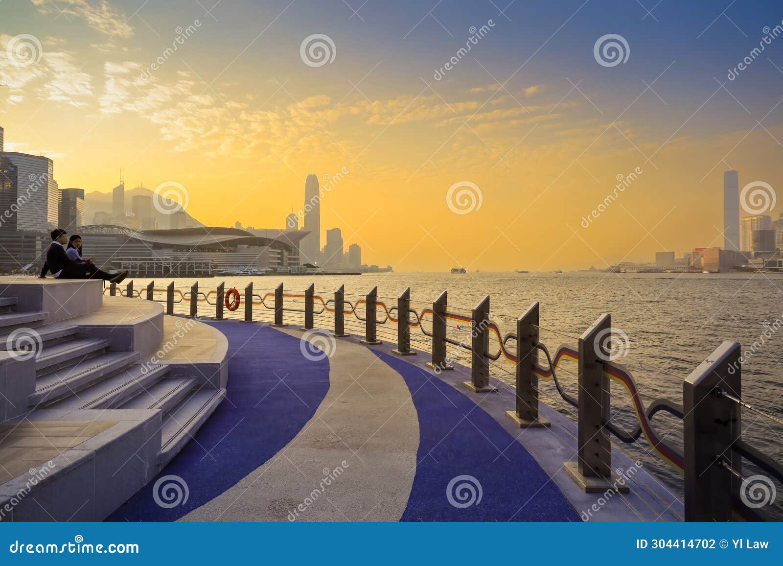 Sunset Silhouette Cityscape with Waterfront Promenade Jan 12 2024 ...