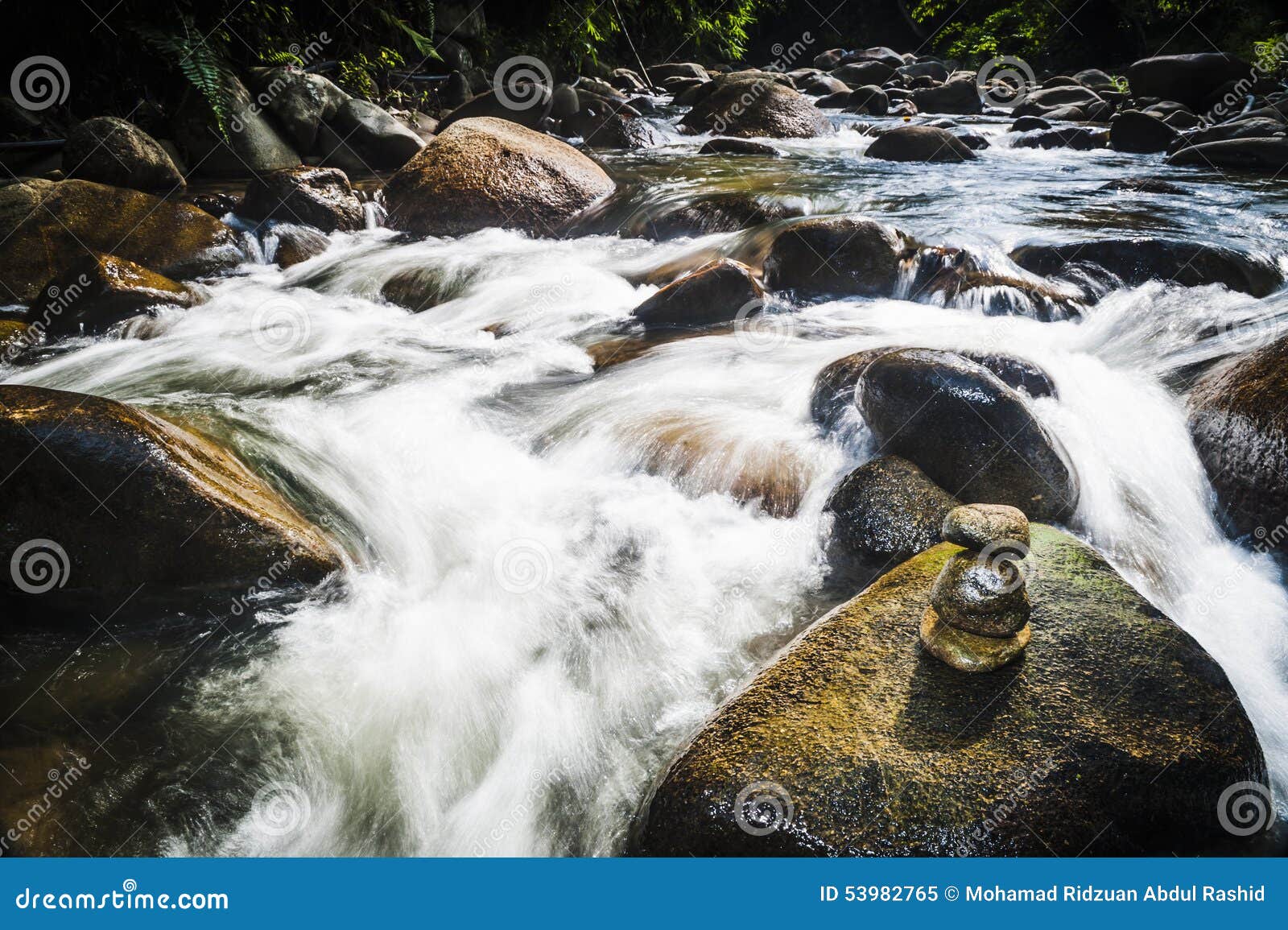 Janda Baik downstream stock image. Image of stones, rivers - 53982765