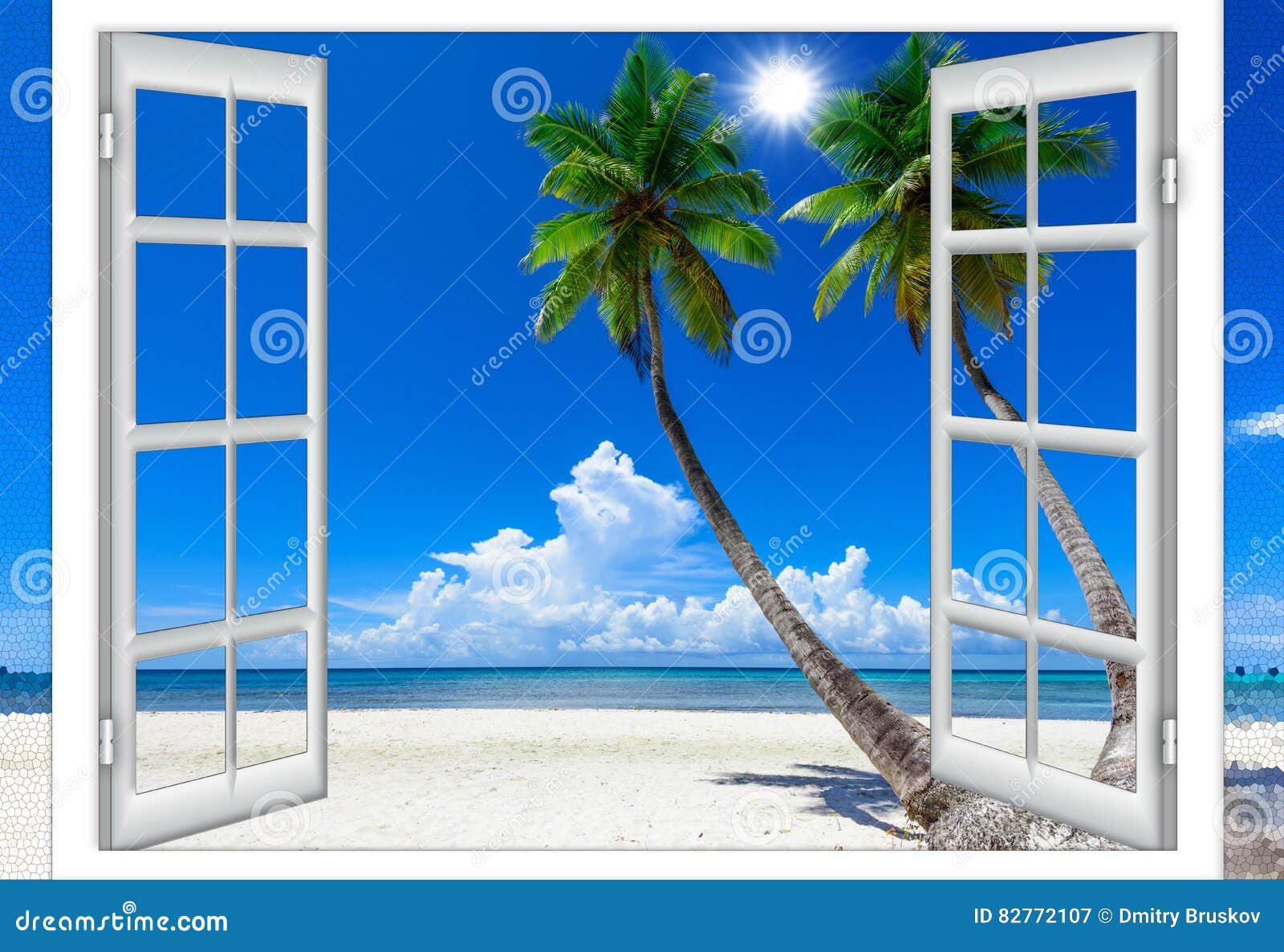 Janela aberta ao mar imagem de stock. Imagem de projeto - 82772107