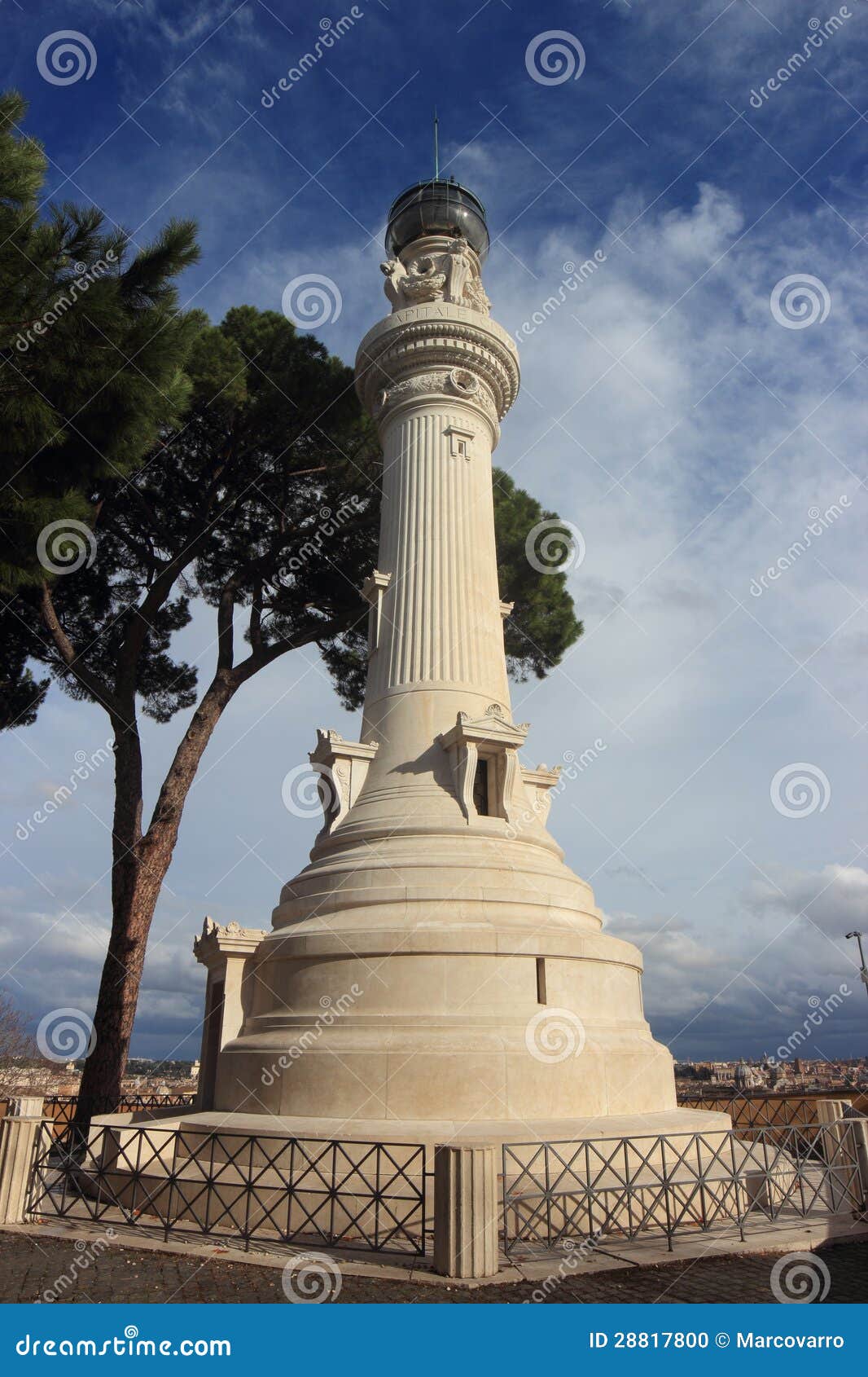 Janiculum Lighthouse in Rome Stock Photo - Image of roman, rome: 28817800