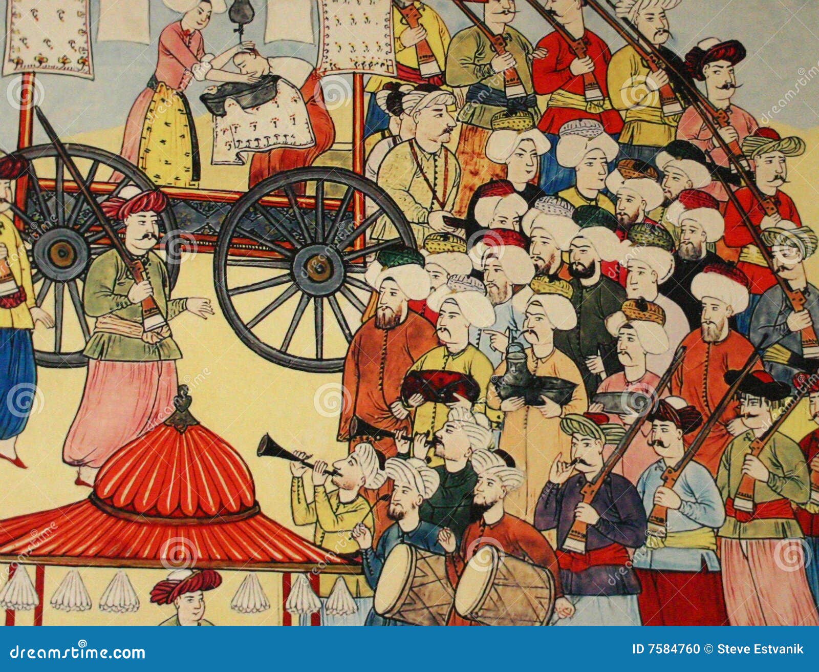 Janissary Camp Scene, Ottoman Painting, Stock Illustration ...