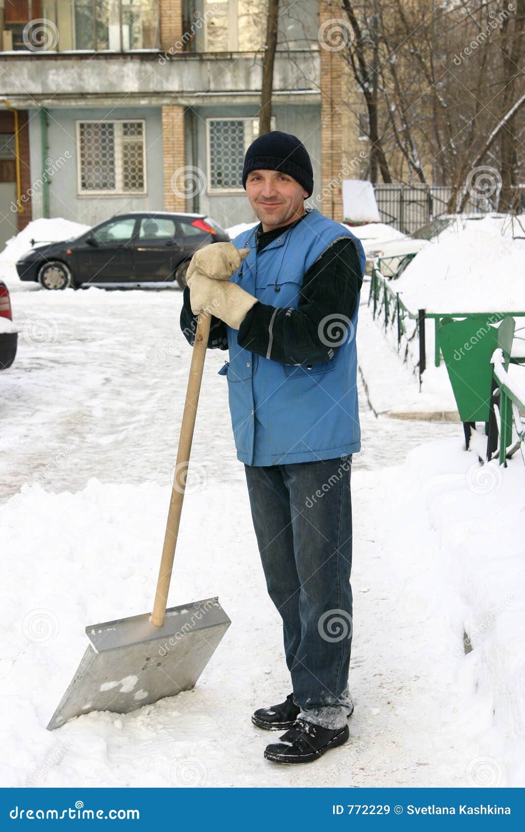 Janitor stock image. Image of moscow, russia, winter, snow - 772229