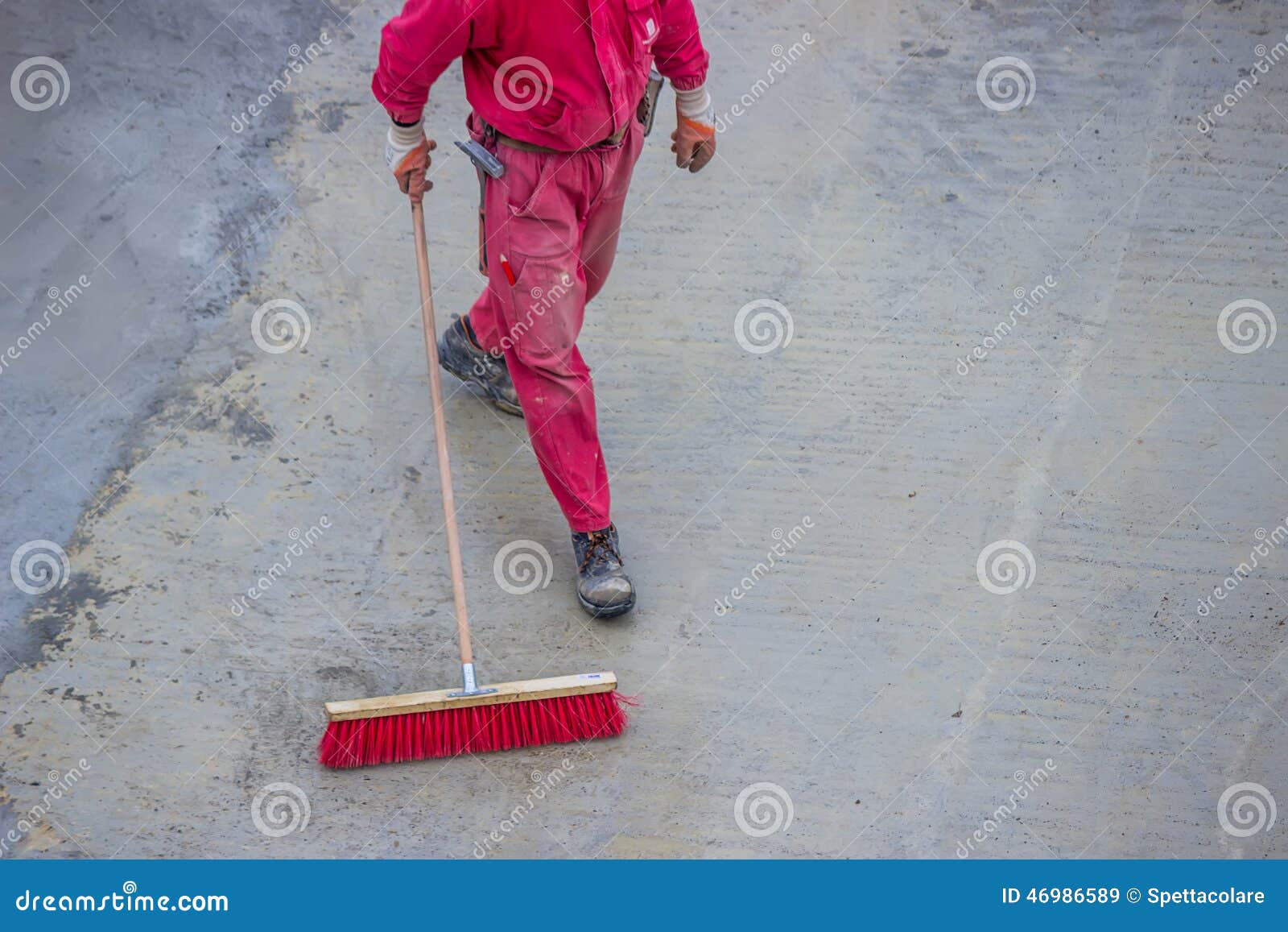Janitor with broom stock image. Image of sweeper, sweeping - 46986589