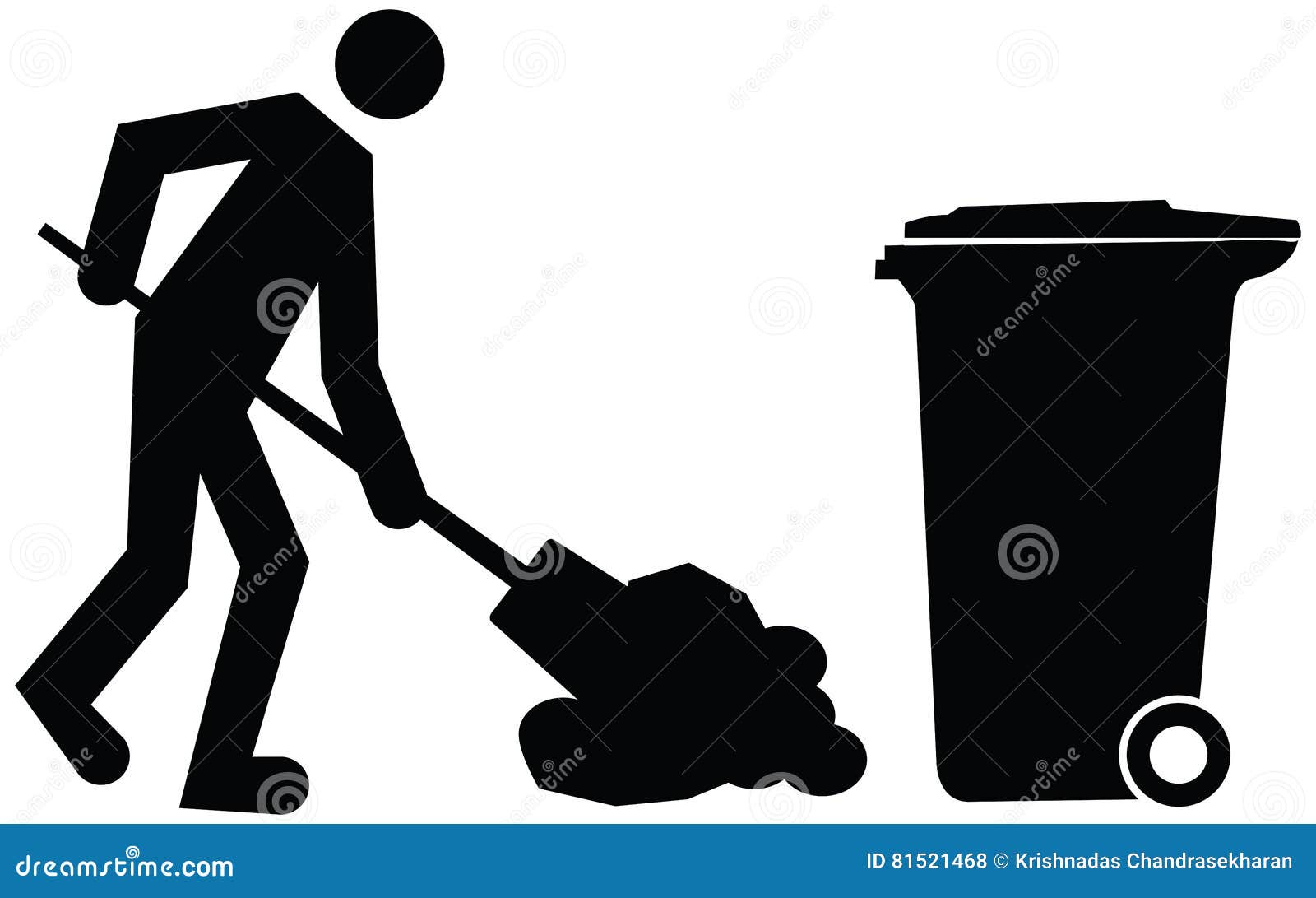 Janitor Cleaning and Dumping Waste into Trash Bin or Garbage Bin Stock ...