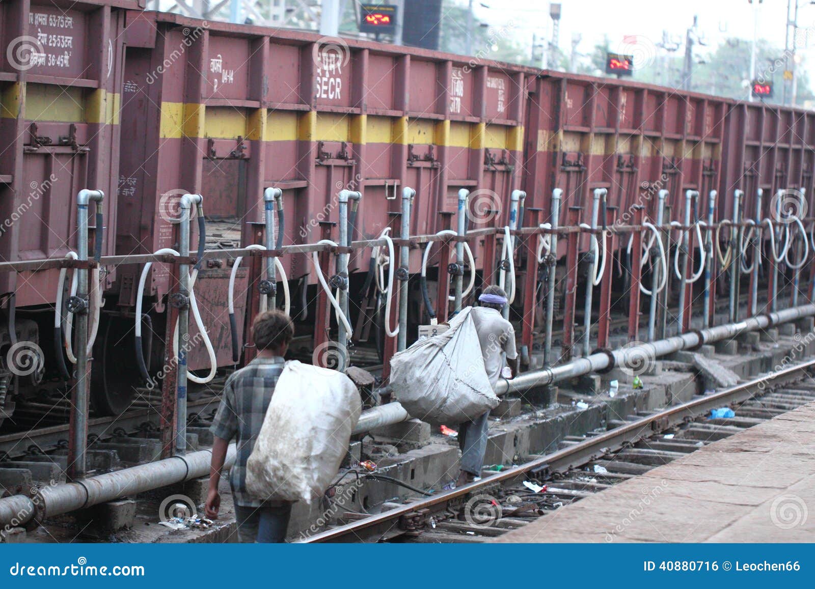 Janitor at India Train Station Editorial Photo - Image of clean ...