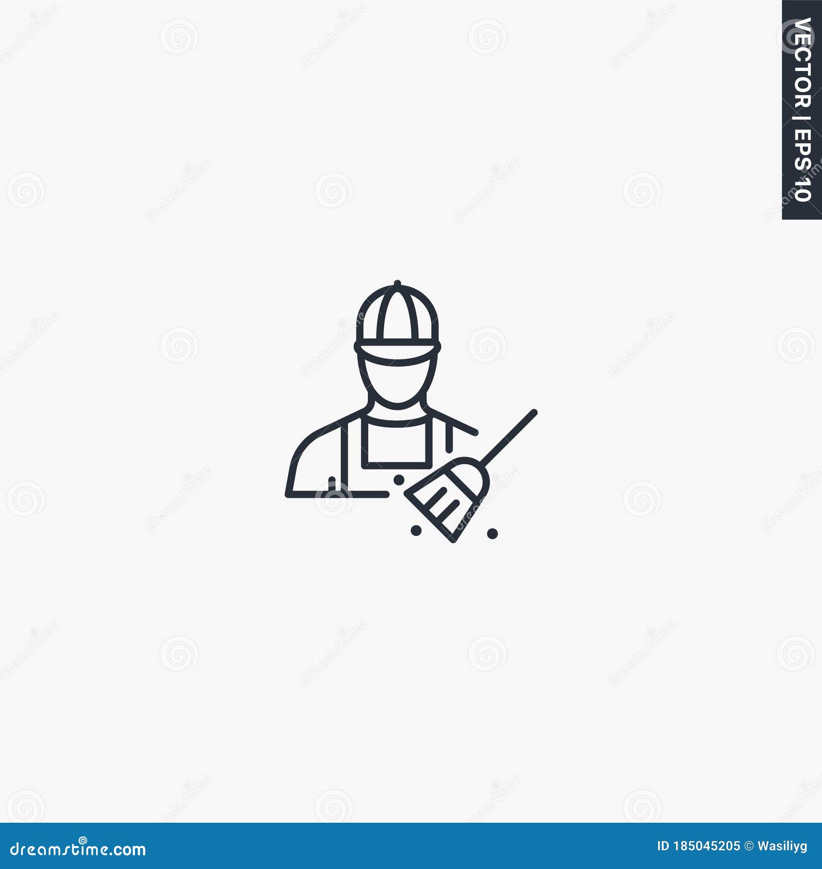 Janitor, Linear Style Sign for Mobile Concept and Web Design Stock ...