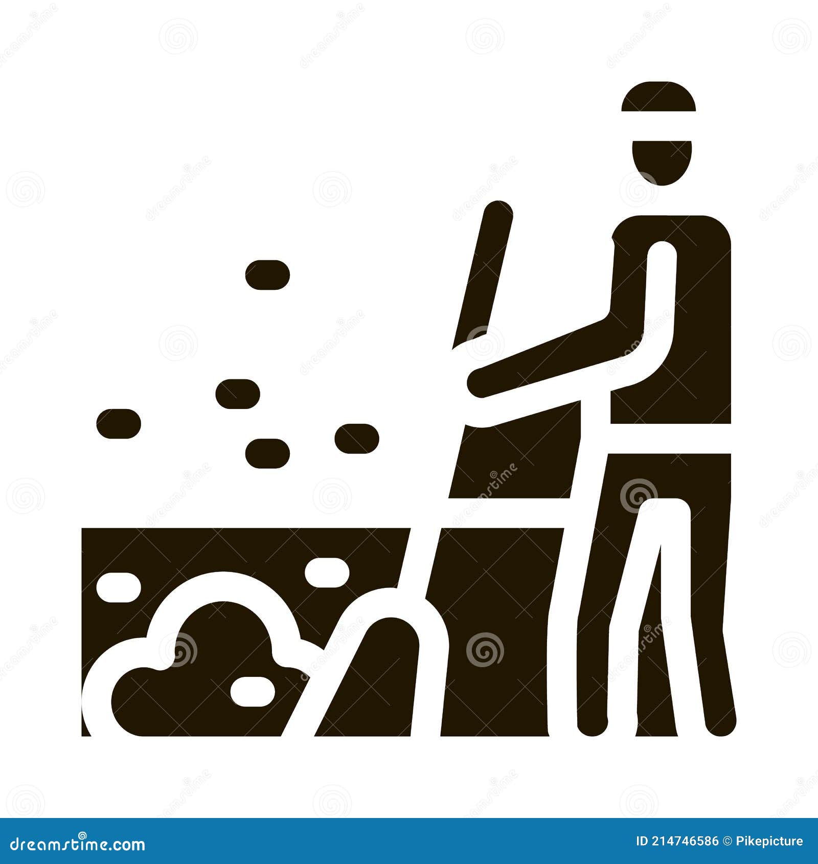 Janitor Sweep Street. Yardman Worker. Cleaner With Broom. Hand Drawn ...