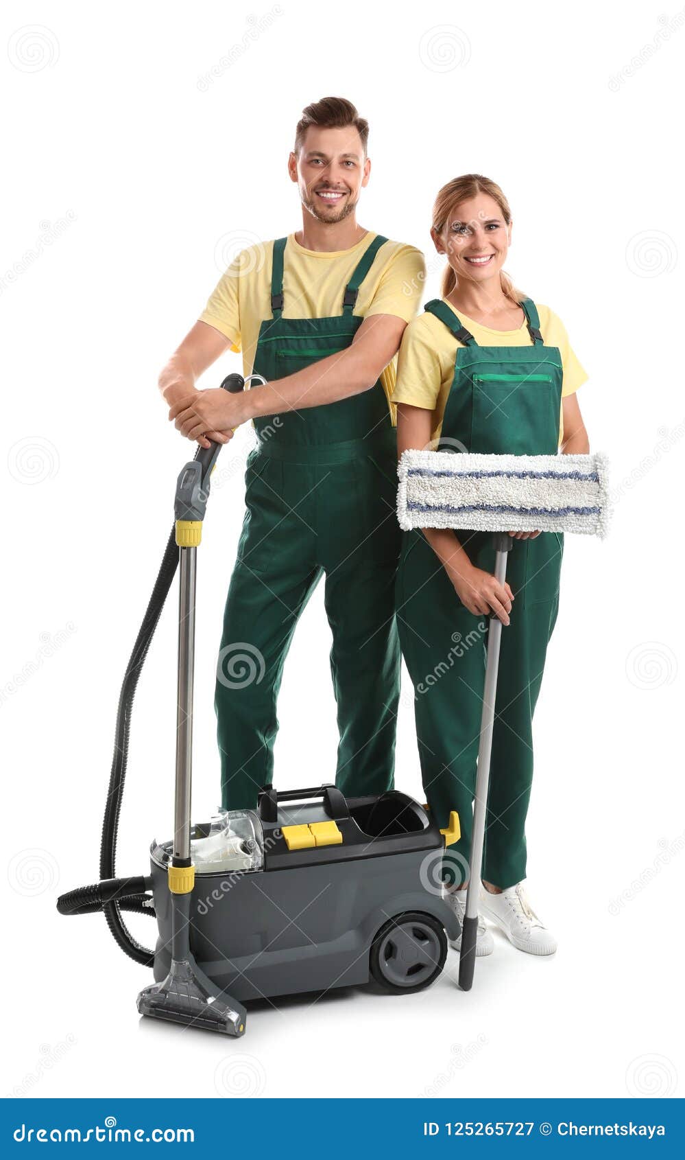 Janitors with Cleaning Equipment Stock Image - Image of company ...
