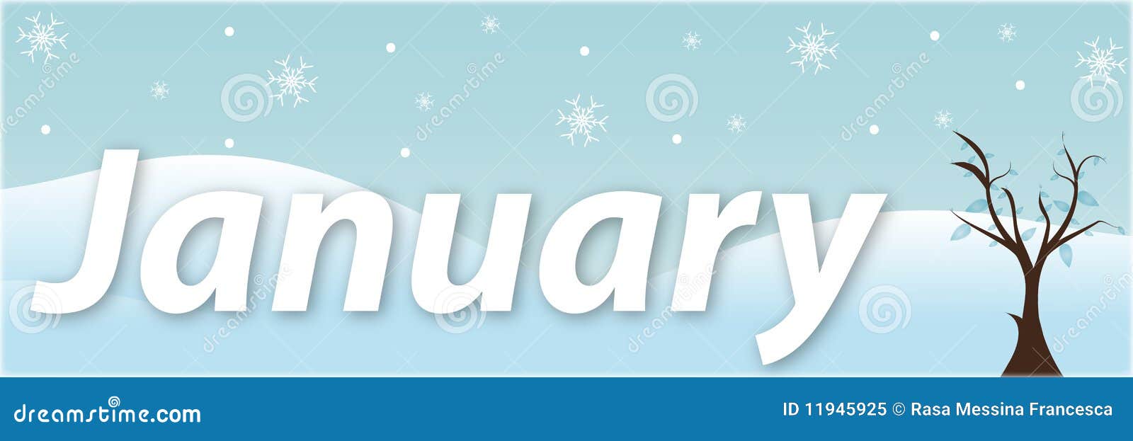 Januari vector illustratie. Illustratie bestaande uit bladeren - 11945925