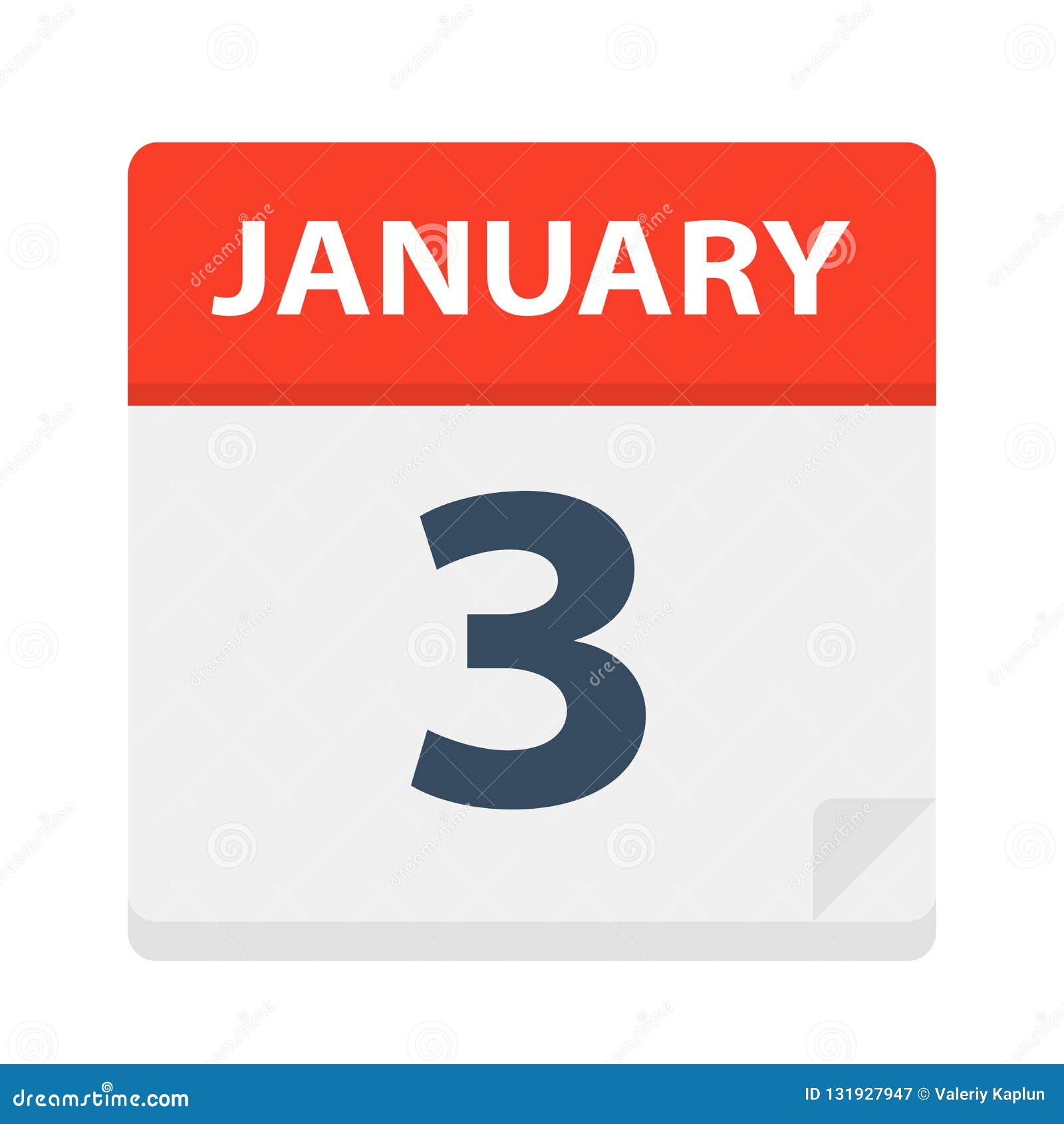 3 Januari - Kalenderpictogram Vector Illustratie - Illustration of ...