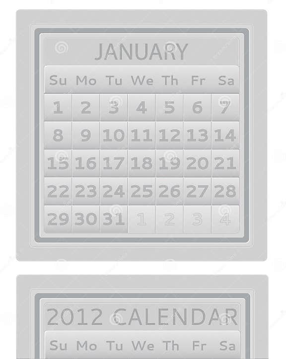 January 2012 calendar. stock vector. Illustration of clear - 22353247