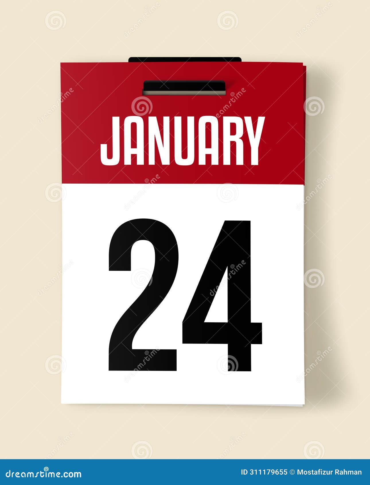 24 January Calendar Date, a Realistic Calendar Stock Illustration ...