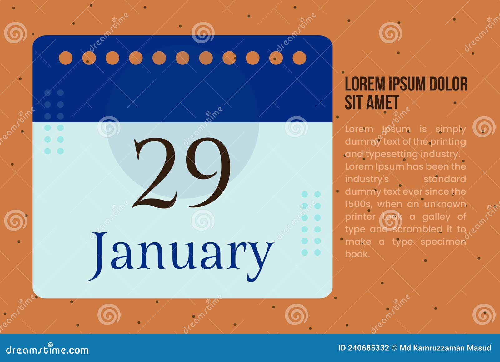 29 January Calendar Day Template Design with Title, and Paragraph ...