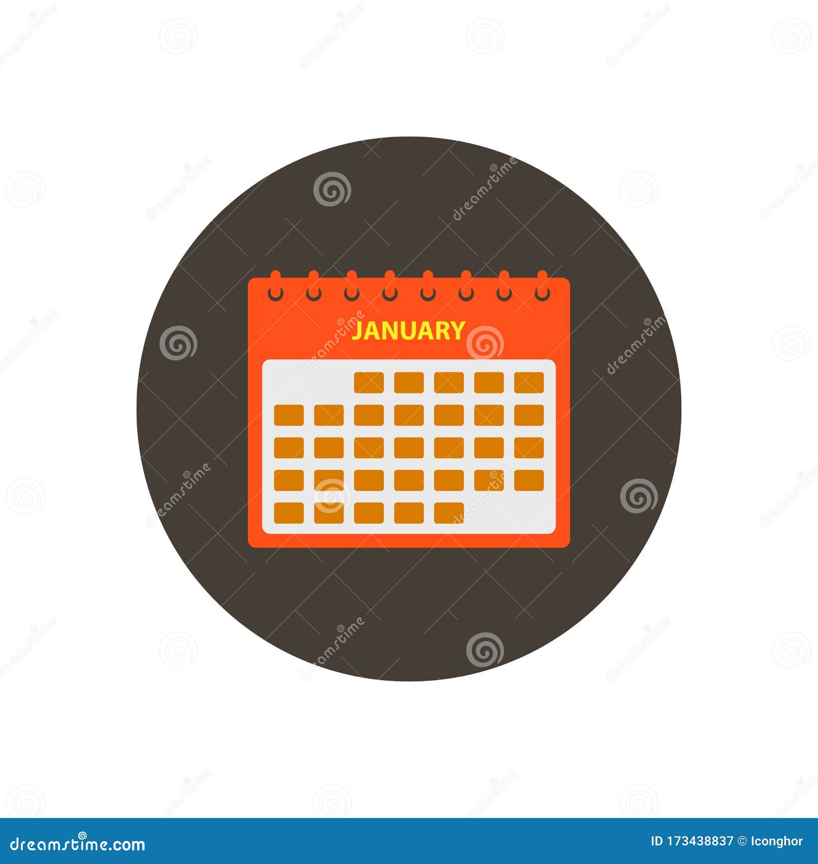 January Calendar Icon. stock vector. Illustration of date - 173438837