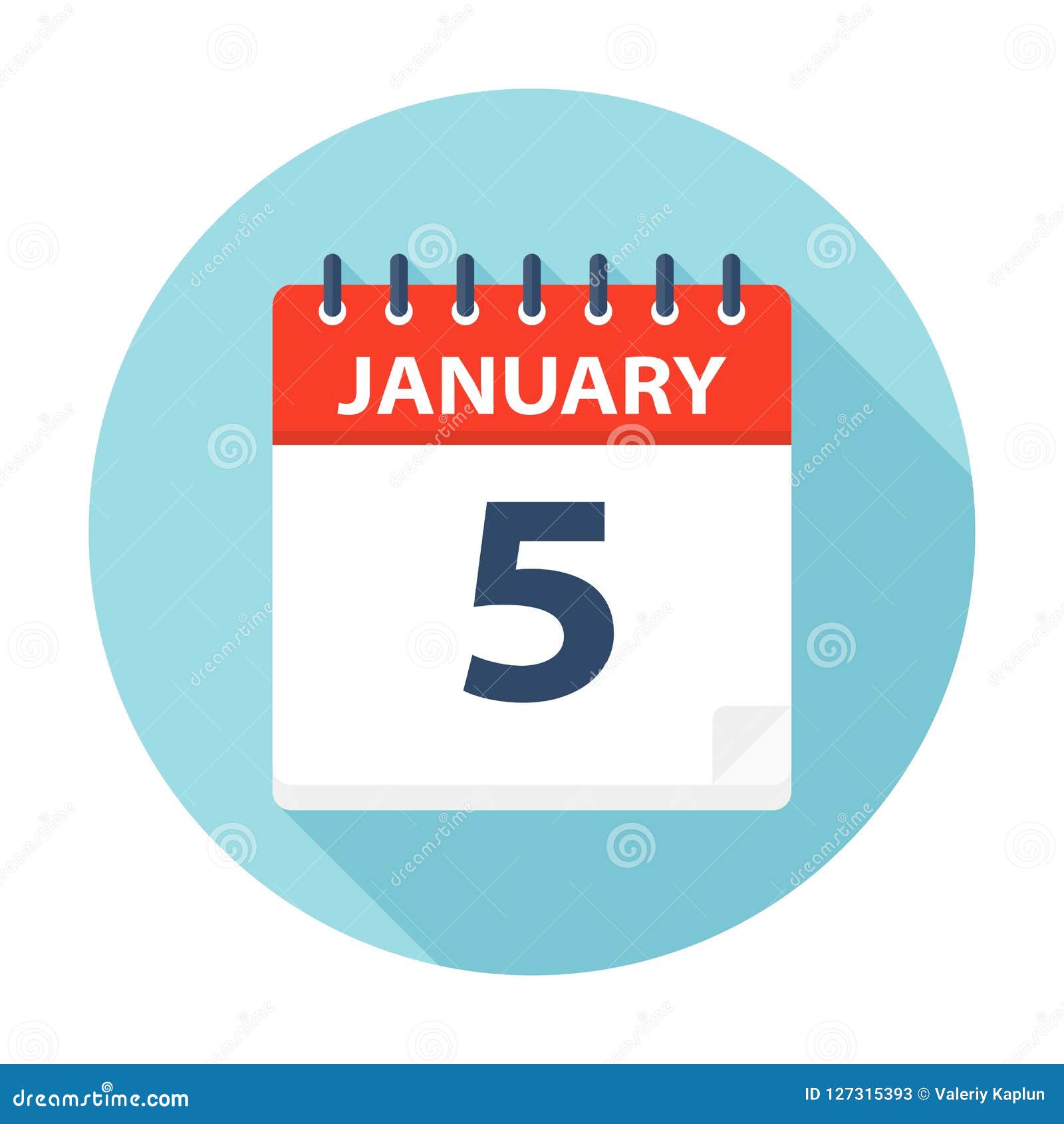January 5 - Calendar Icon stock illustration. Illustration of isolated ...
