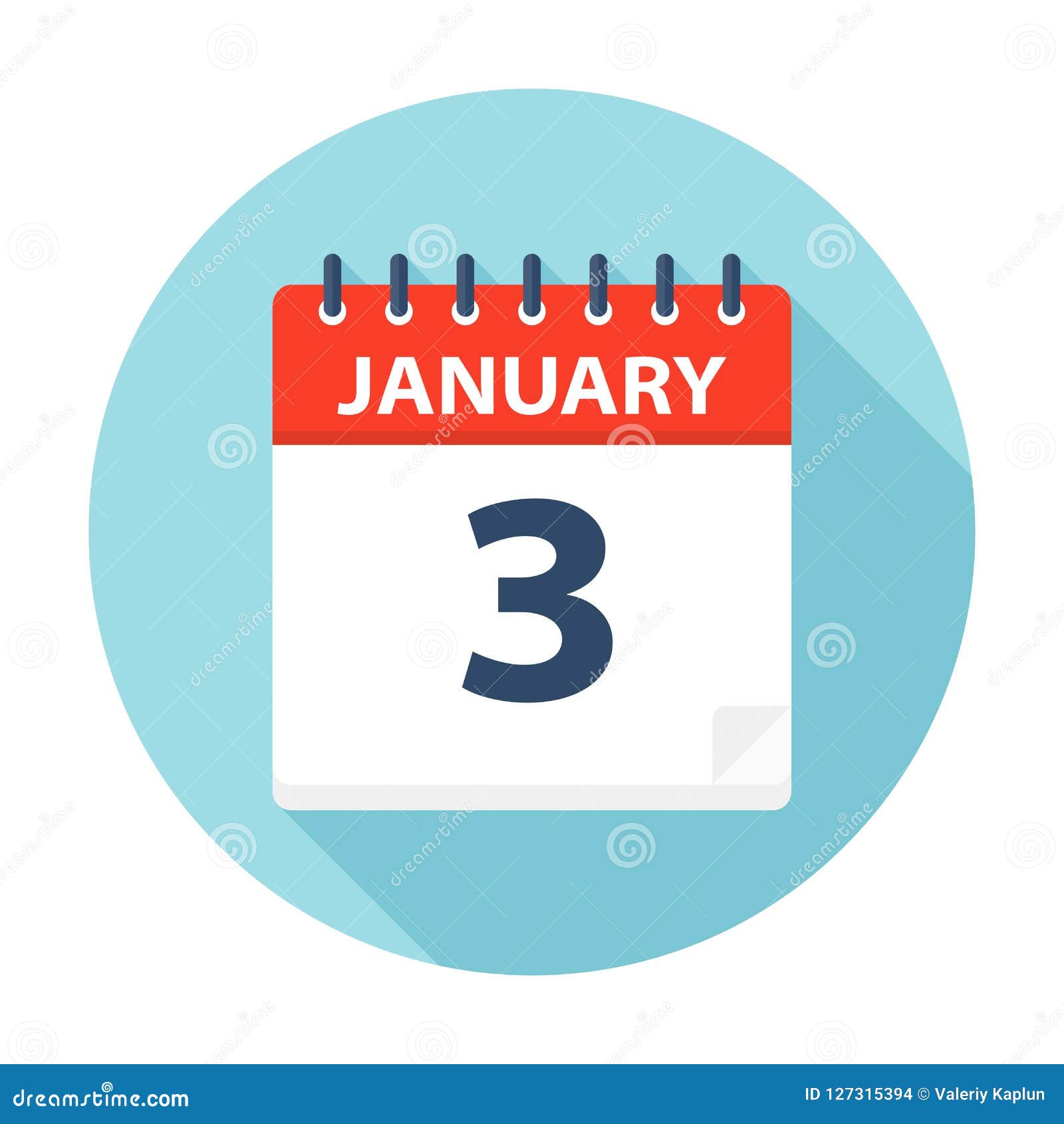 January 3 - Calendar Icon stock illustration. Illustration of plan ...