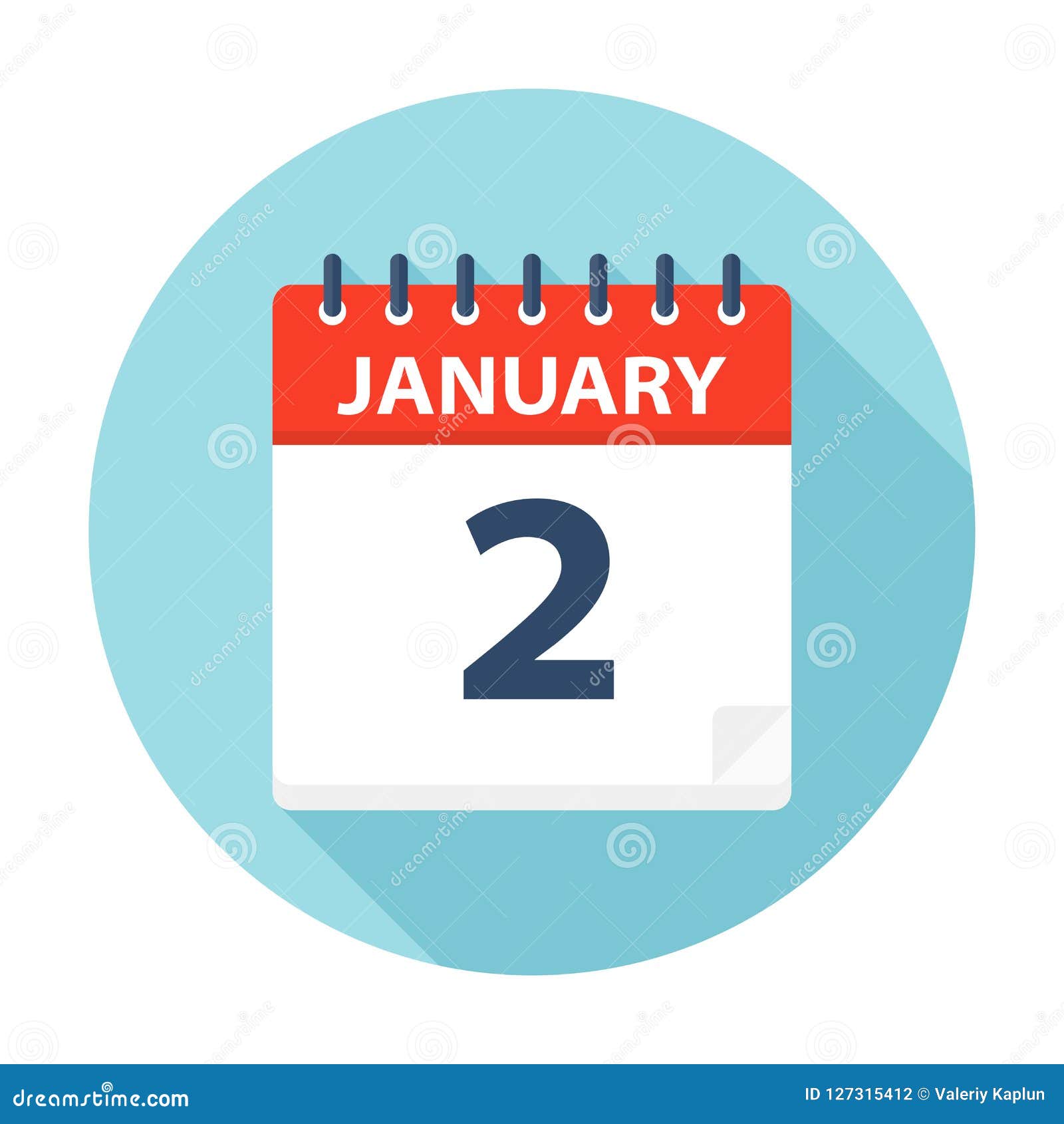 January 2 - Calendar Icon stock illustration. Illustration of isolated ...
