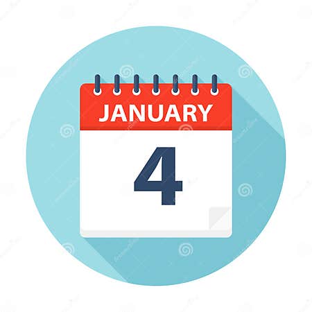 January 4 - Calendar Icon stock illustration. Illustration of icon ...