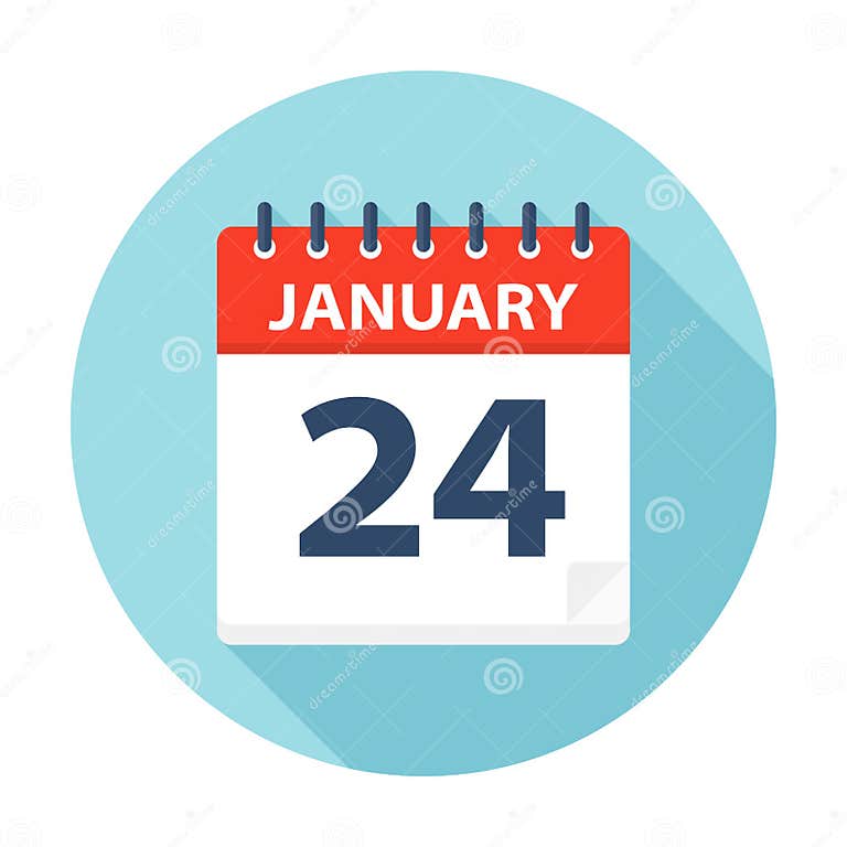 January 24 - Calendar Icon stock illustration. Illustration of ...