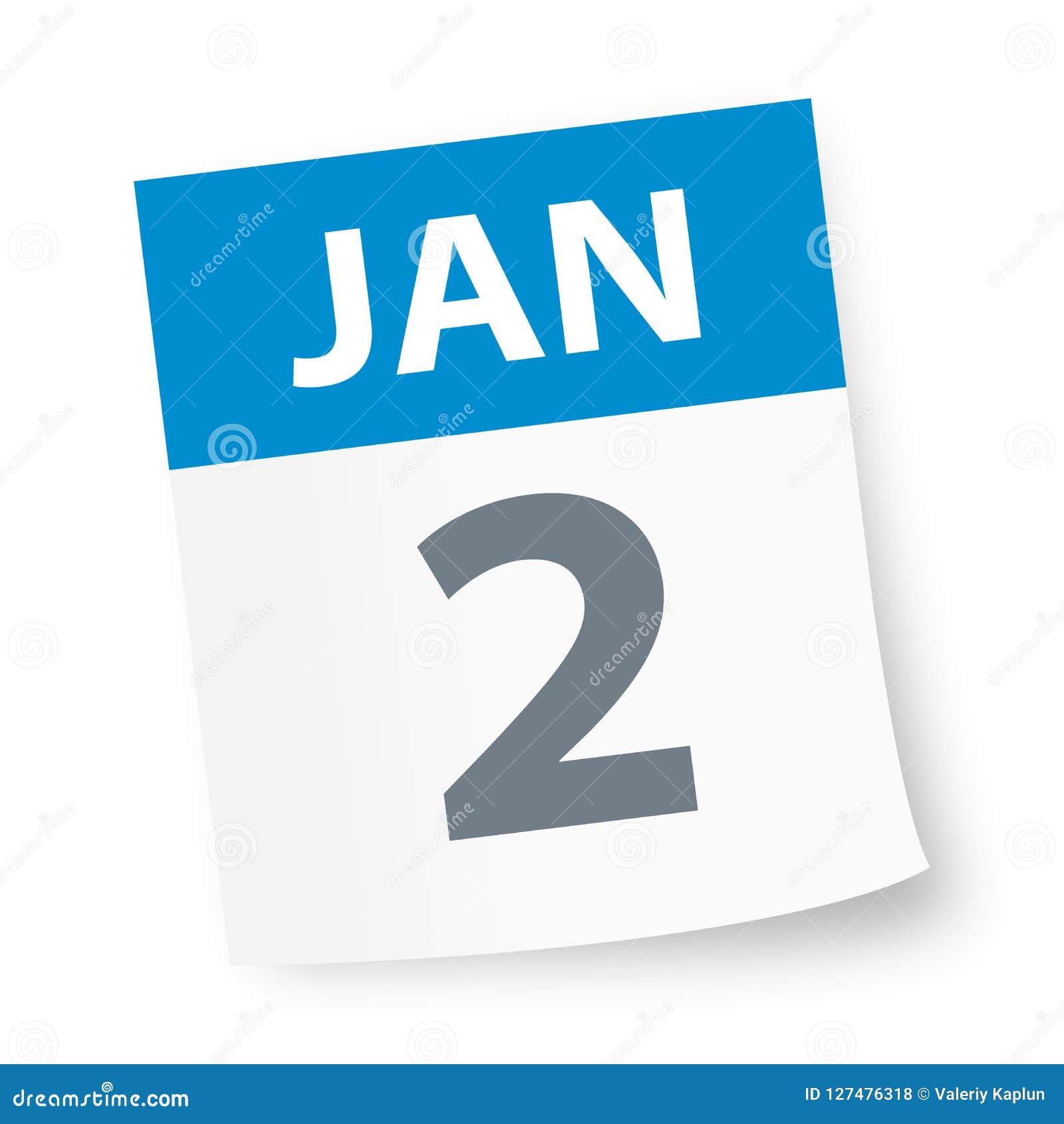 January 2 - Calendar Icon stock illustration. Illustration of adhesive ...