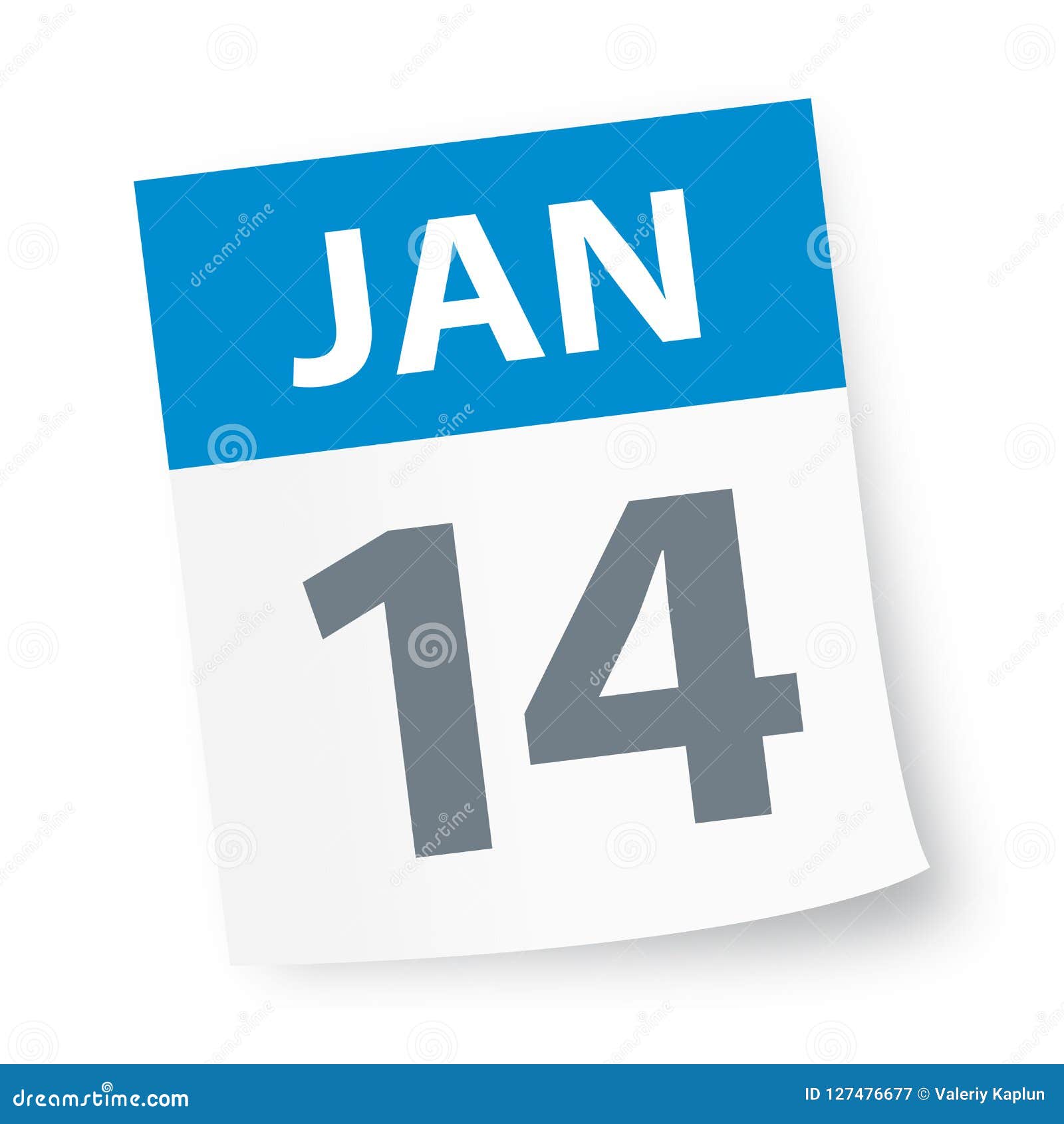 January 14 - Calendar Icon stock illustration. Illustration of shadow ...