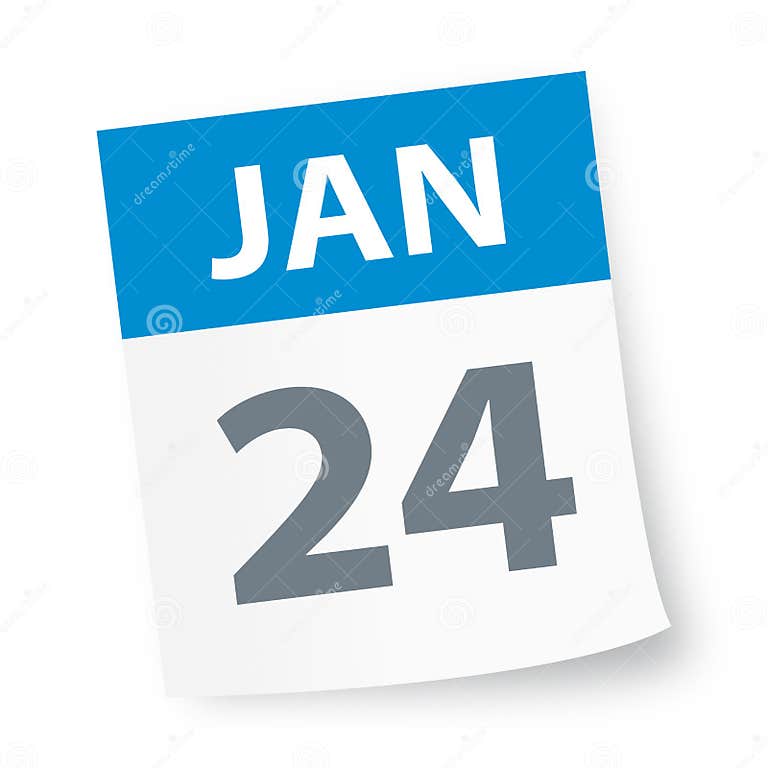 January 24 - Calendar Icon stock illustration. Illustration of january - 127476805
