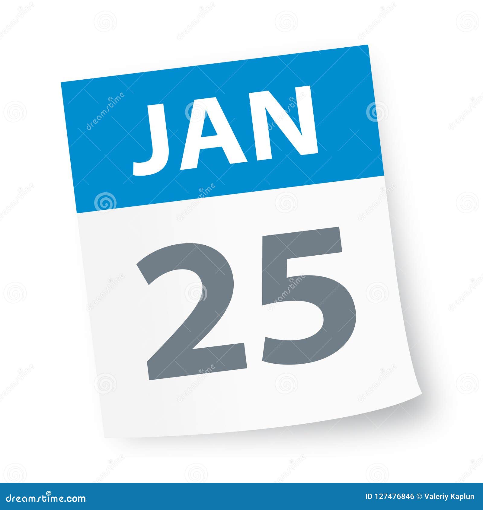 January 25 - Calendar Icon stock illustration. Illustration of paper ...