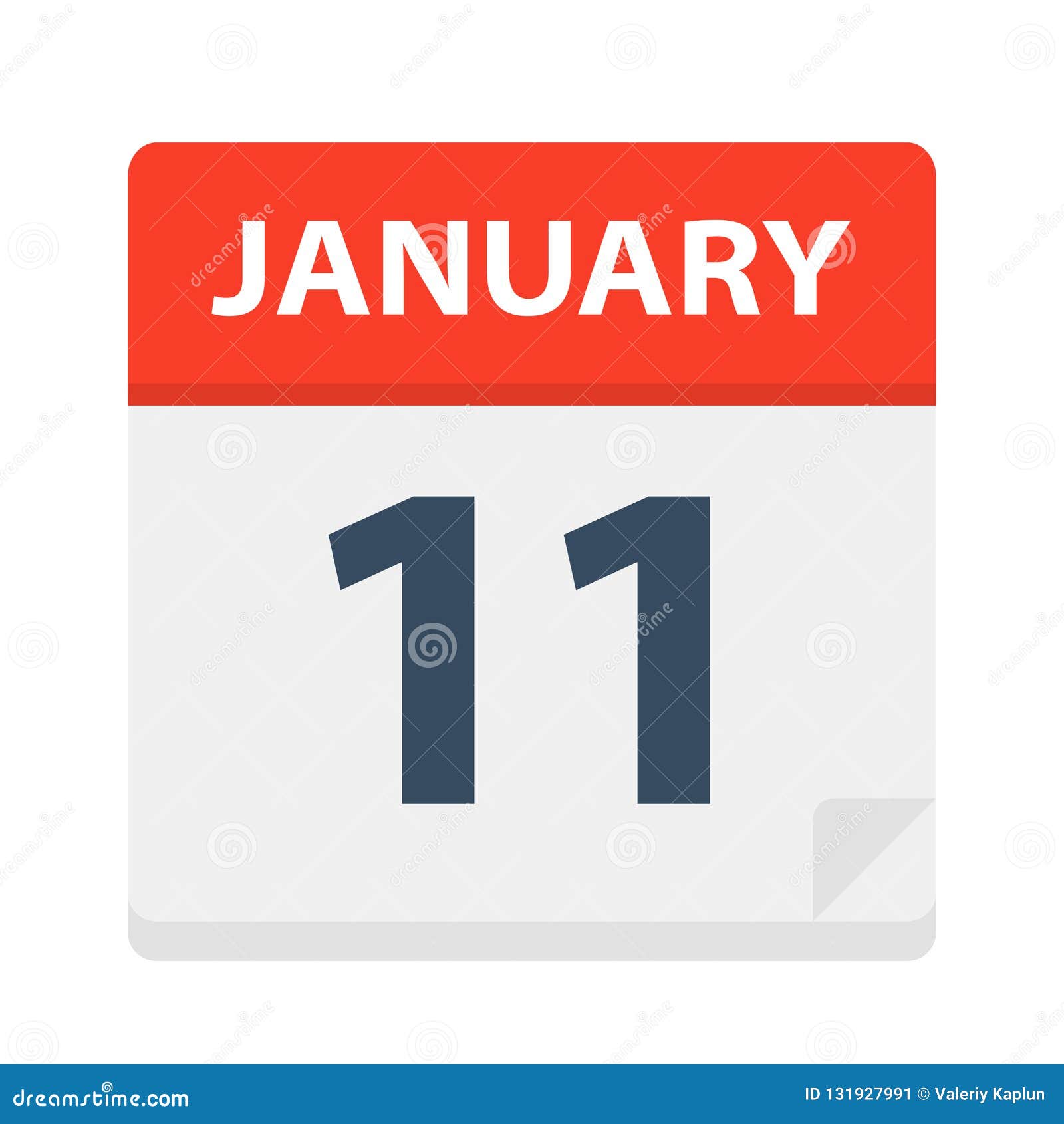 January 11 - Calendar Icon stock vector. Illustration of flat - 131927991