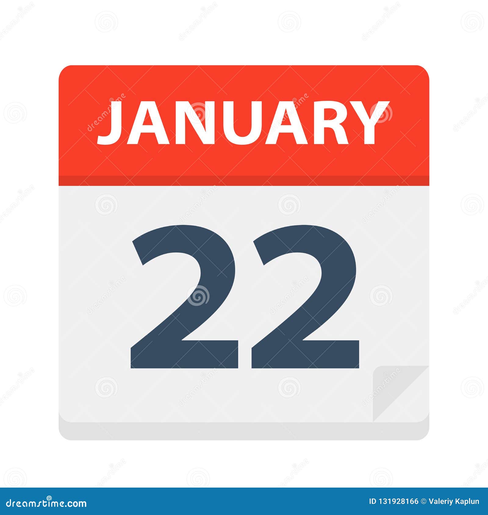 January 22 - Calendar Icon stock vector. Illustration of 2022 - 131928166