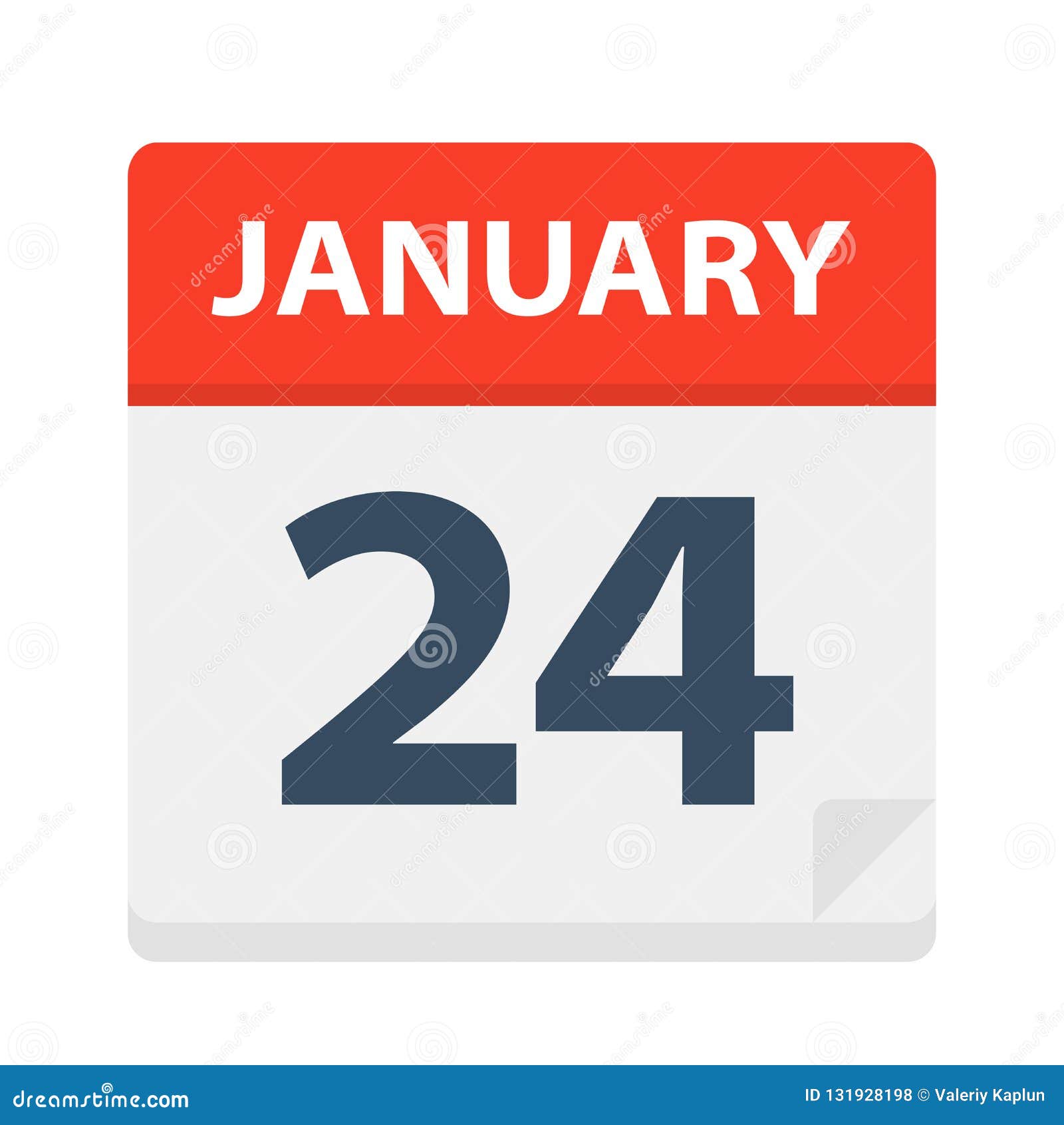 January 24 - Calendar Icon stock vector. Illustration of template ...