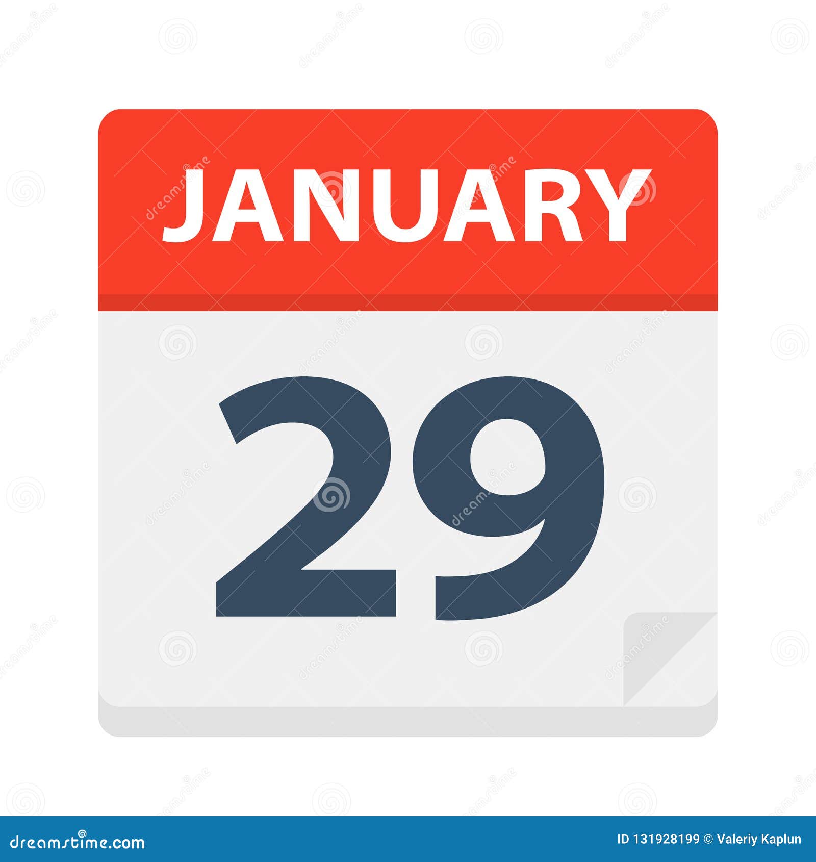 January 29 - Calendar Icon stock vector. Illustration of flat - 131928199