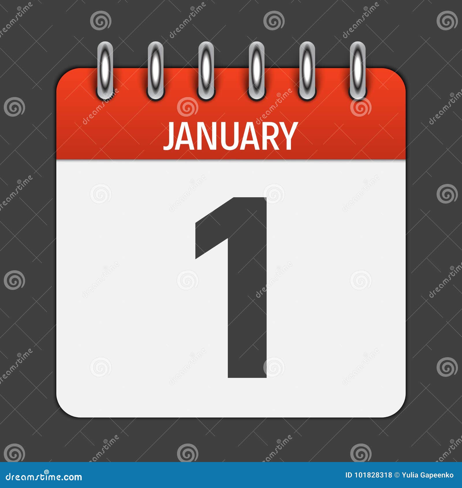 January 1 Calendar daily Icon. Vector Illustration Emblem Stock Vector ...