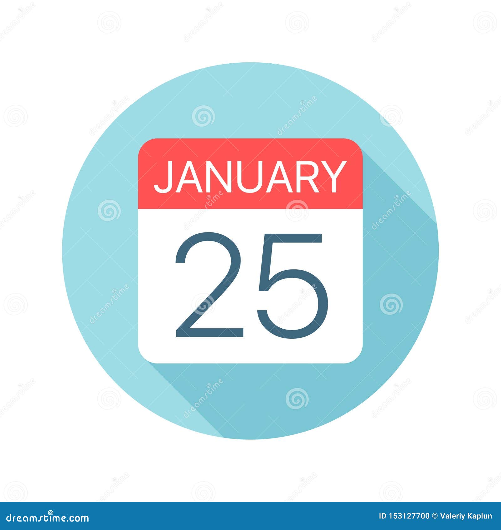 January 25 - Calendar Icon. Vector Illustration of One Day of Month ...