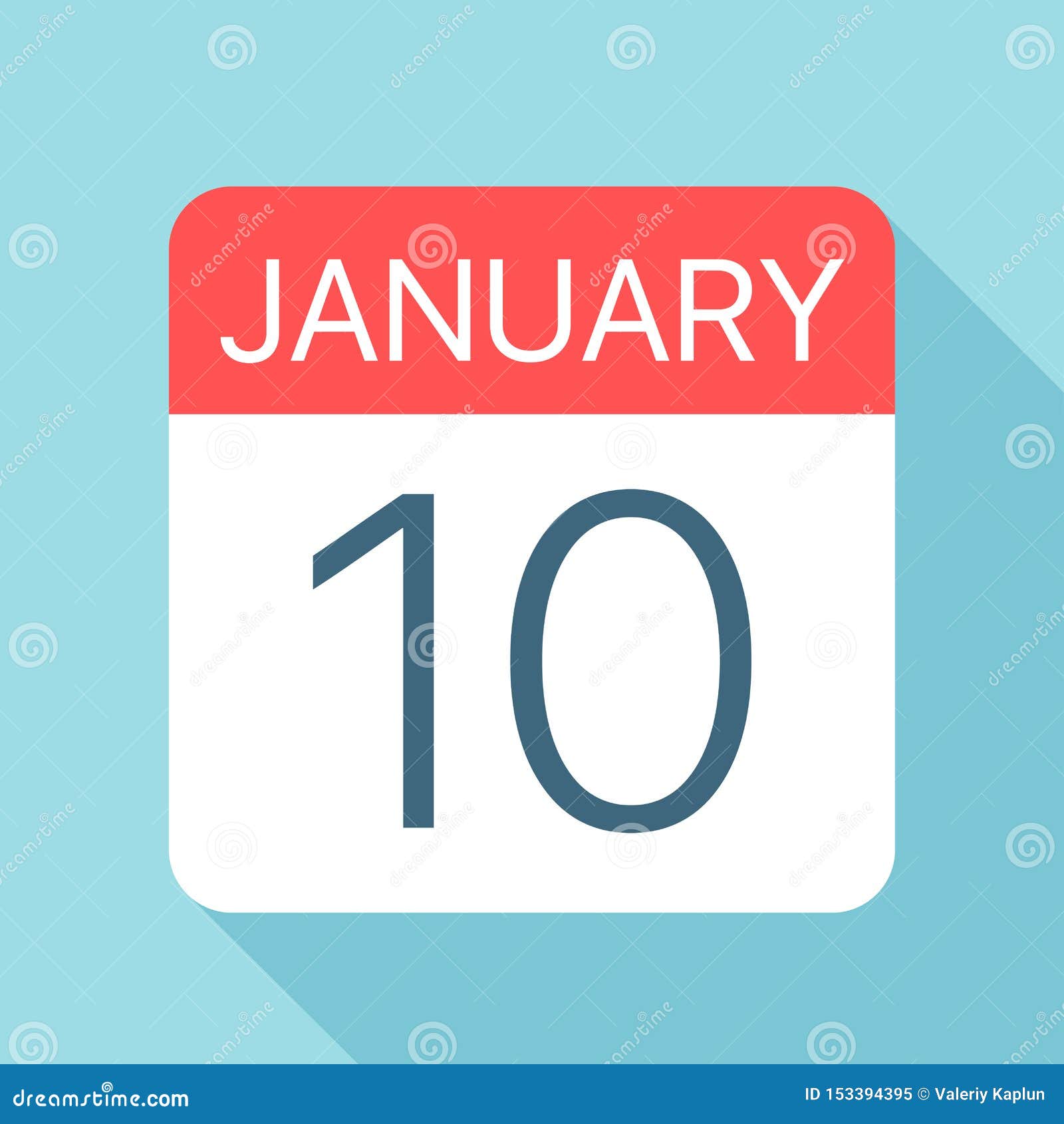 January 10 - Calendar Icon. Vector Illustration of One Day of Month ...