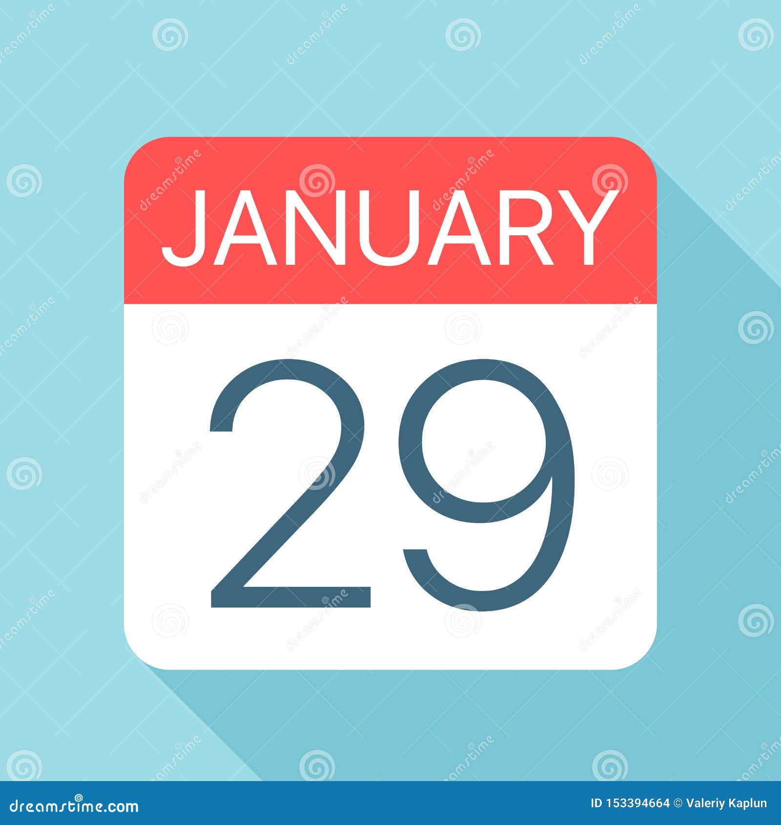 January 29 - Calendar Icon. Vector Illustration of One Day of Month ...