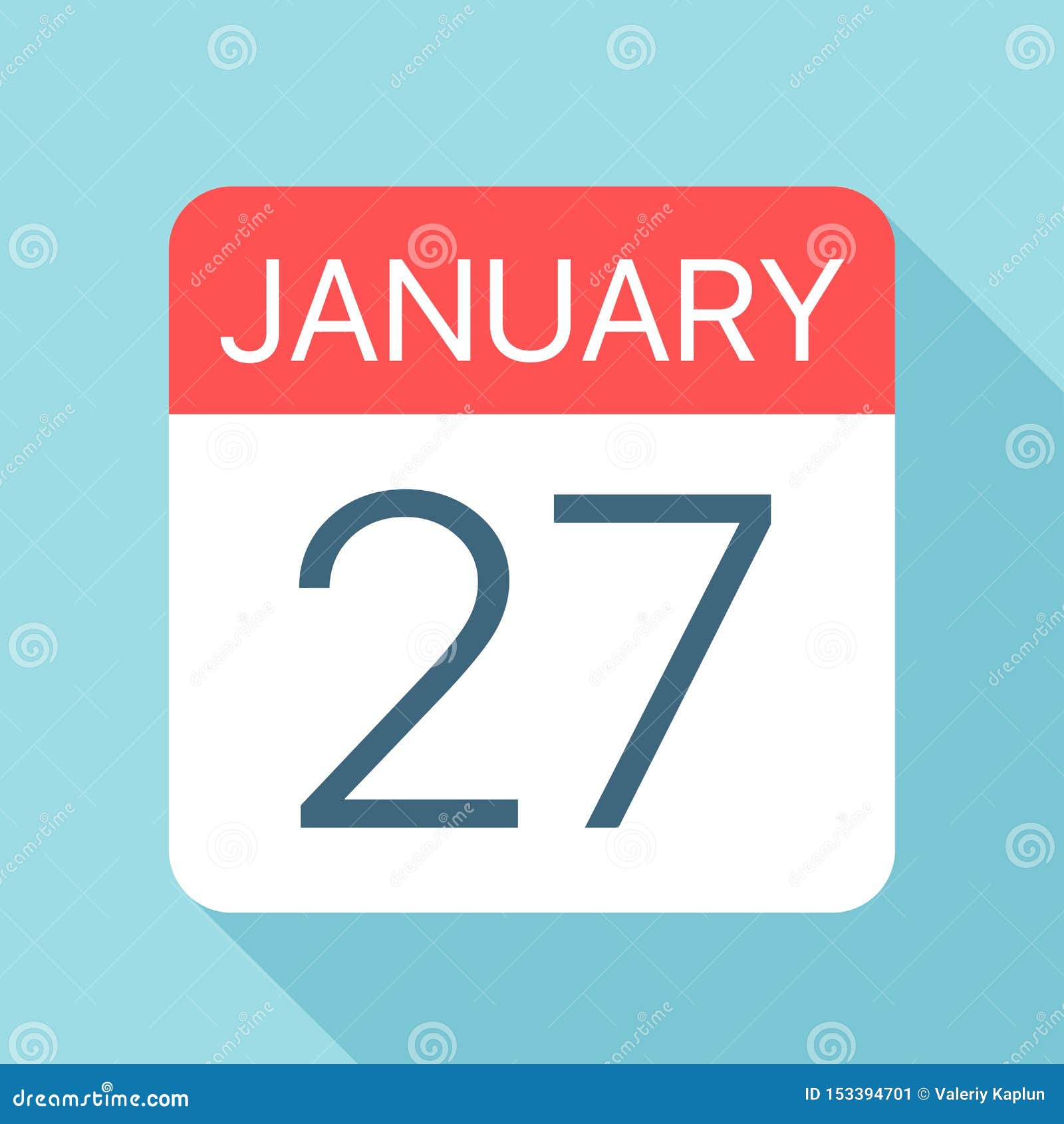 January 27 - Calendar Icon. Vector Illustration of One Day of Month ...