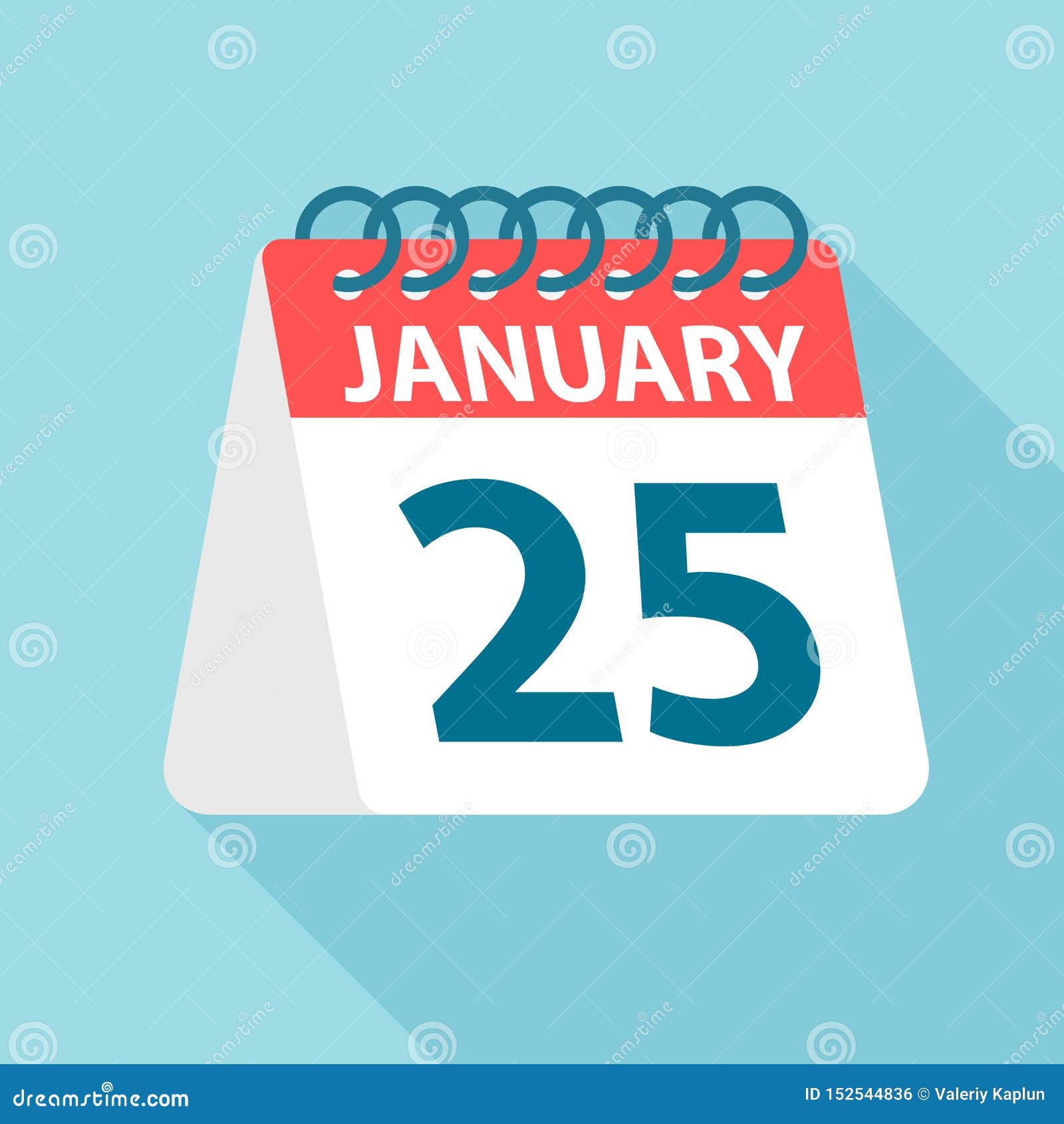 January 25 - Calendar Icon. Vector Illustration of One Day of Month ...
