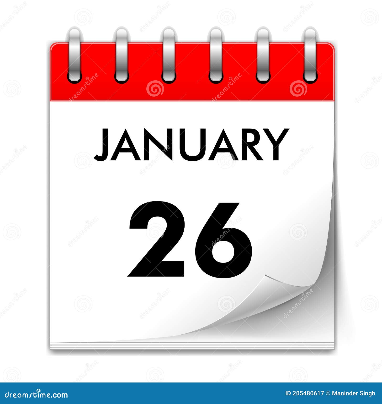January 26 - Calendar Icon. Vector Illustration of One Day of Month ... January 26 - Calendar Icon. Vector Illustration of One Day of Month ...