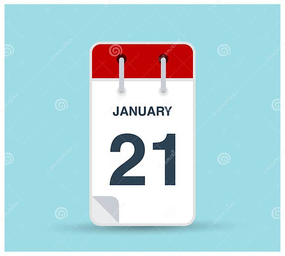 January 21 calendar leaf stock illustration. Illustration of planner ...