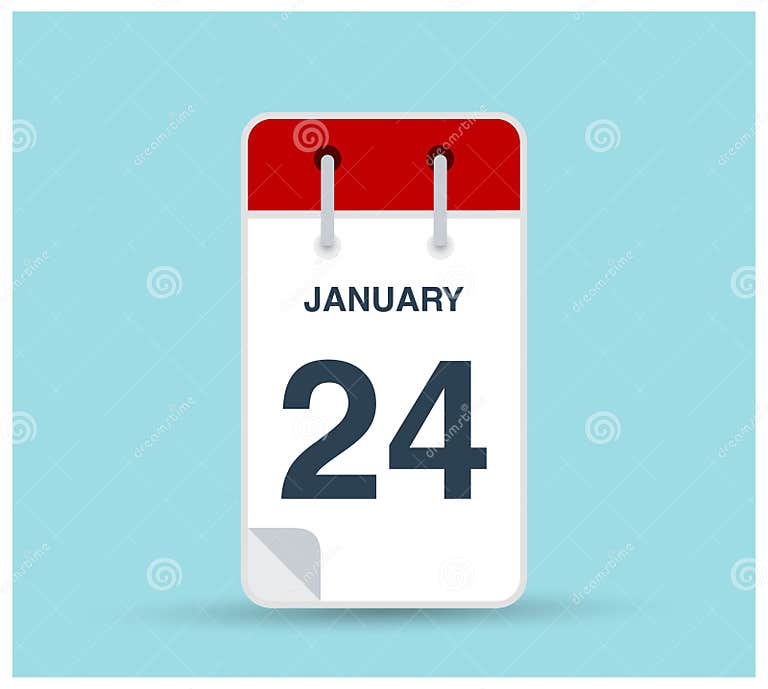 January 24 calendar leaf stock illustration. Illustration of clean ...