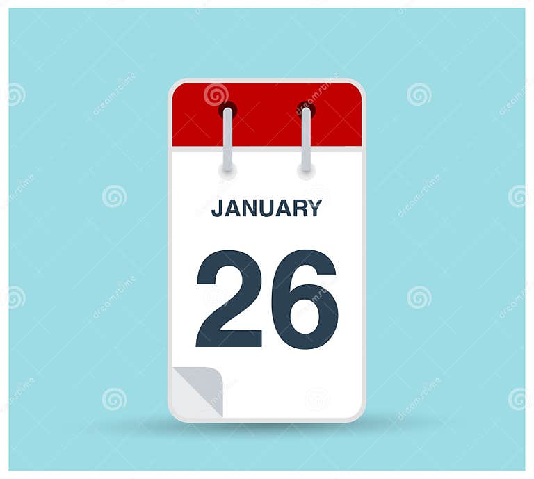 January 26 calendar leaf stock illustration. Illustration of event ...