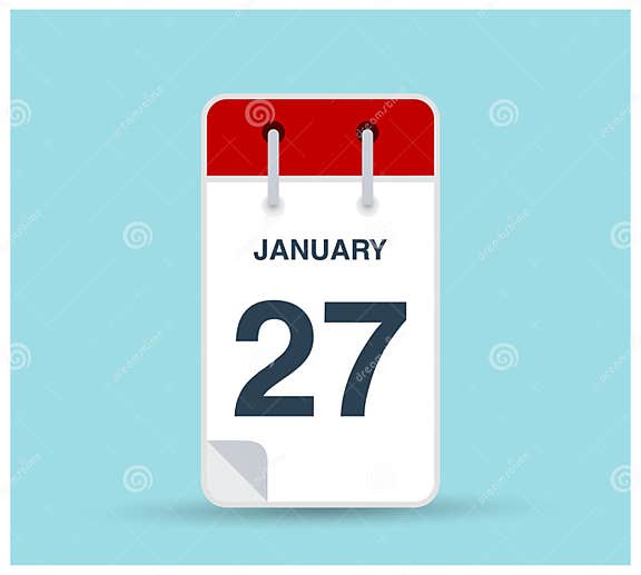 January 27 calendar leaf stock illustration. Illustration of organized ...